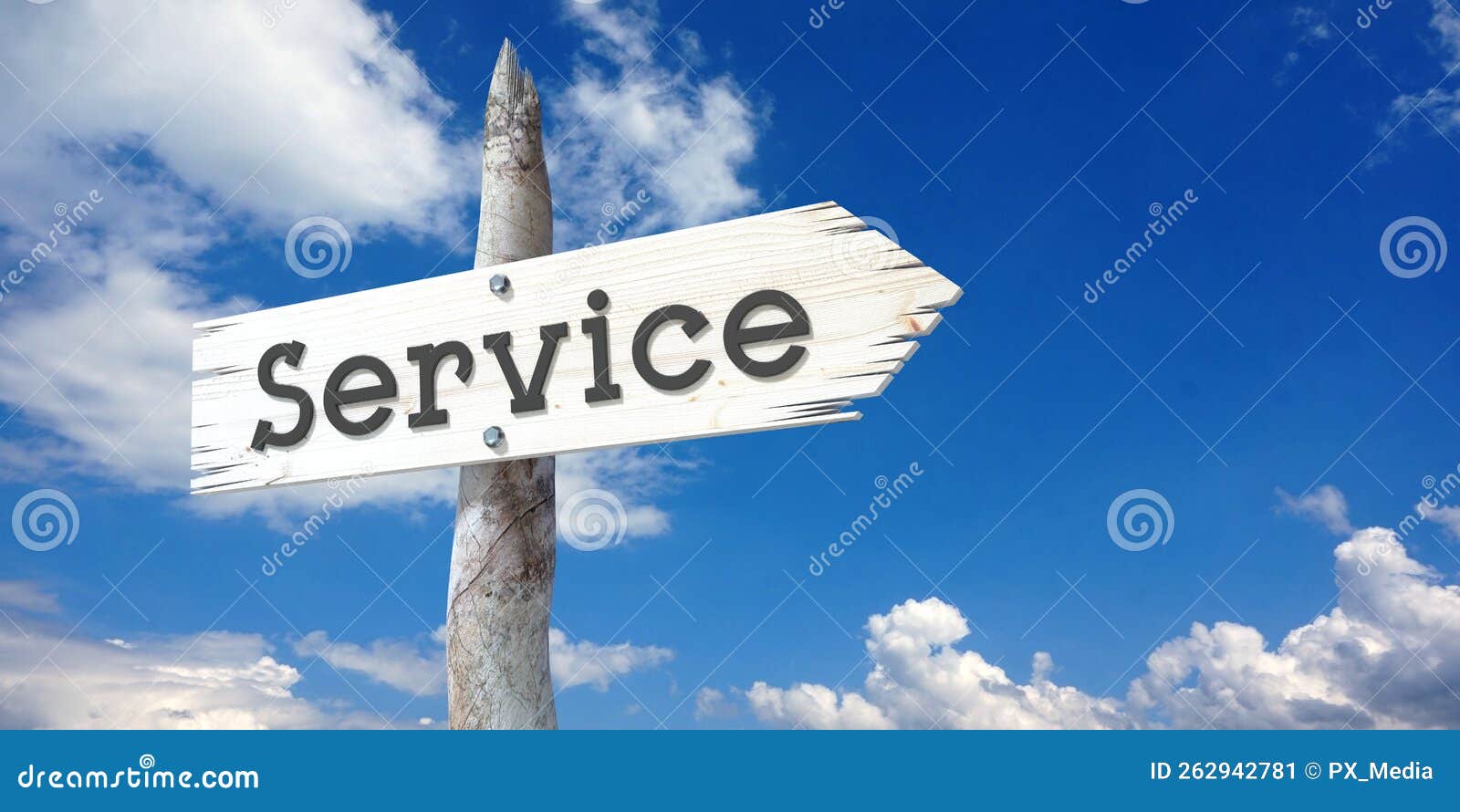 Service - Wooden Signpost with One Arrow Stock Image - Image of wooden ...