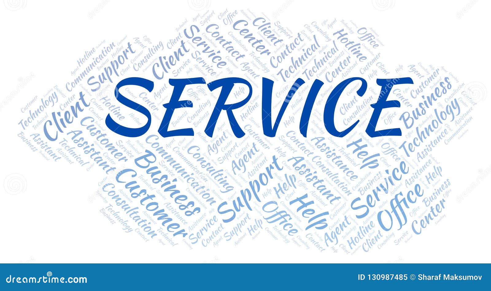 Service word cloud. stock illustration. Illustration of center - 130987485
