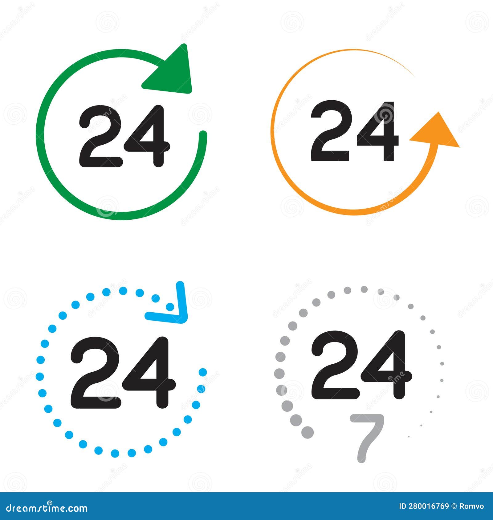 Service Work 24 Hours a Day Sign Symbol Set Stock Vector - Illustration ...