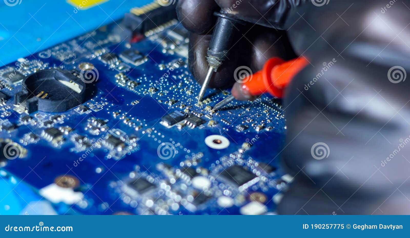 Service Worker Repairing Personal Computer Board Stock Image - Image of ...