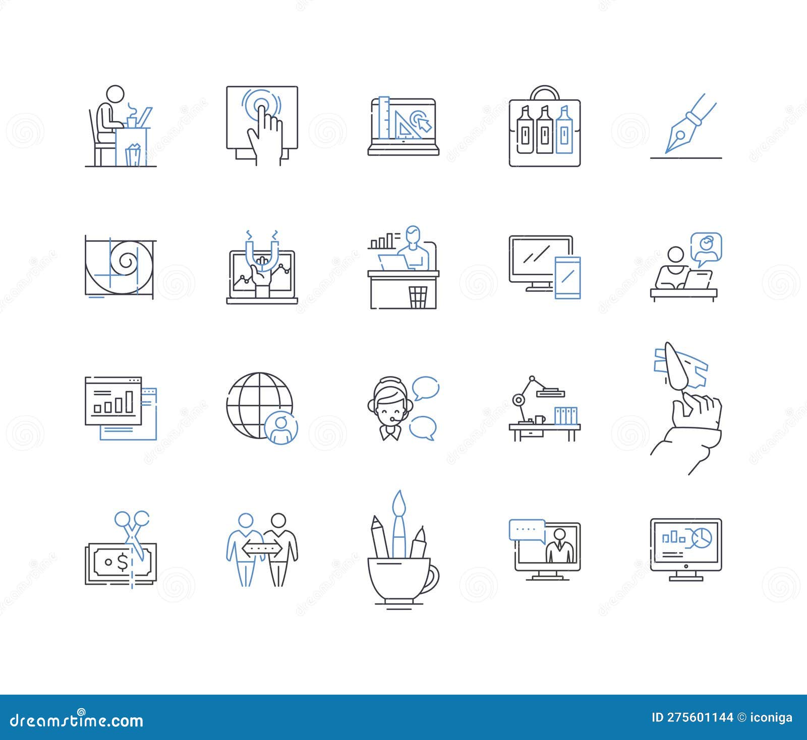 Service Workflow Line Icons Collection Streamline Automation