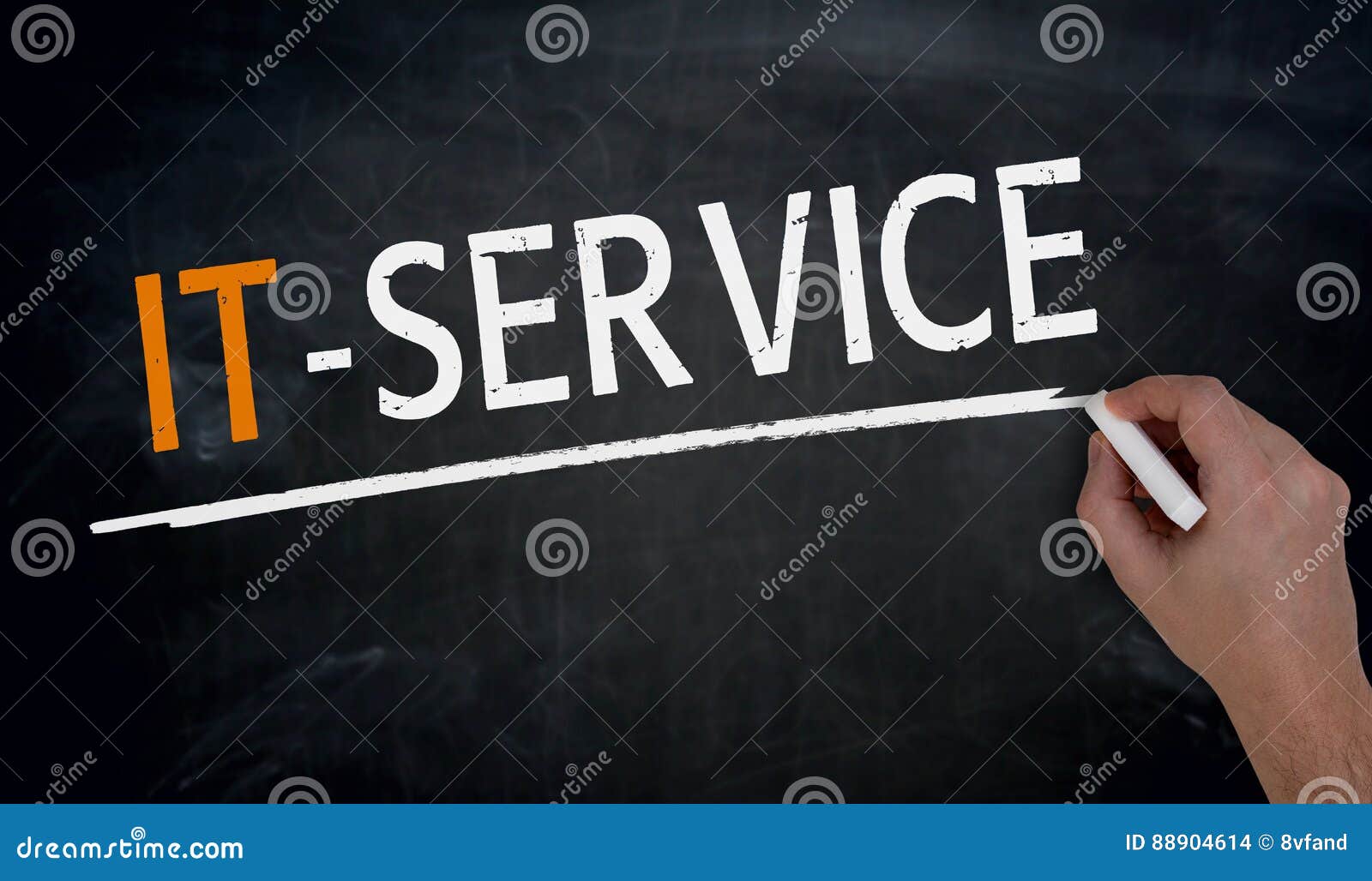 It Service is Written by Hand on Blackboard Stock Photo - Image of draw ...