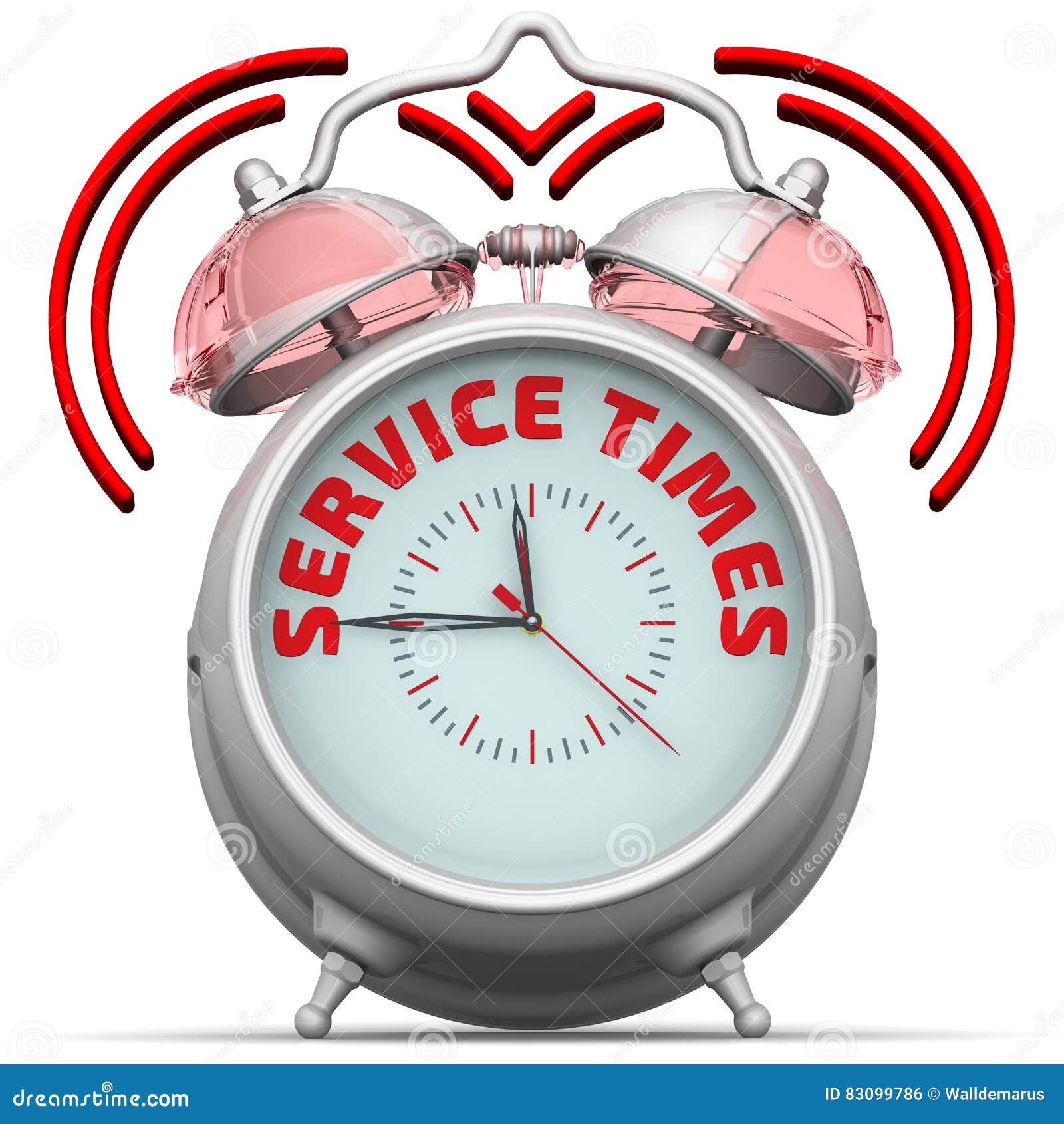 Service-Zeiten Der Wecker Mit Einer Aufschrift Stock Abbildung ...
