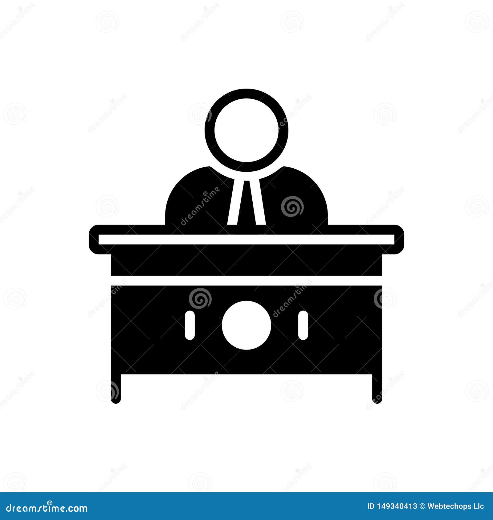 Black Solid Icon for Servicedesk, People and Desk Stock Vector ...