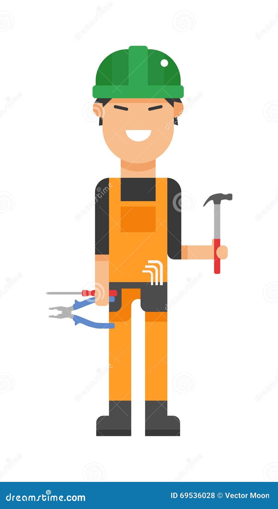 Serviceman Builder Professional and Vector Worker Maintenance Repair ...