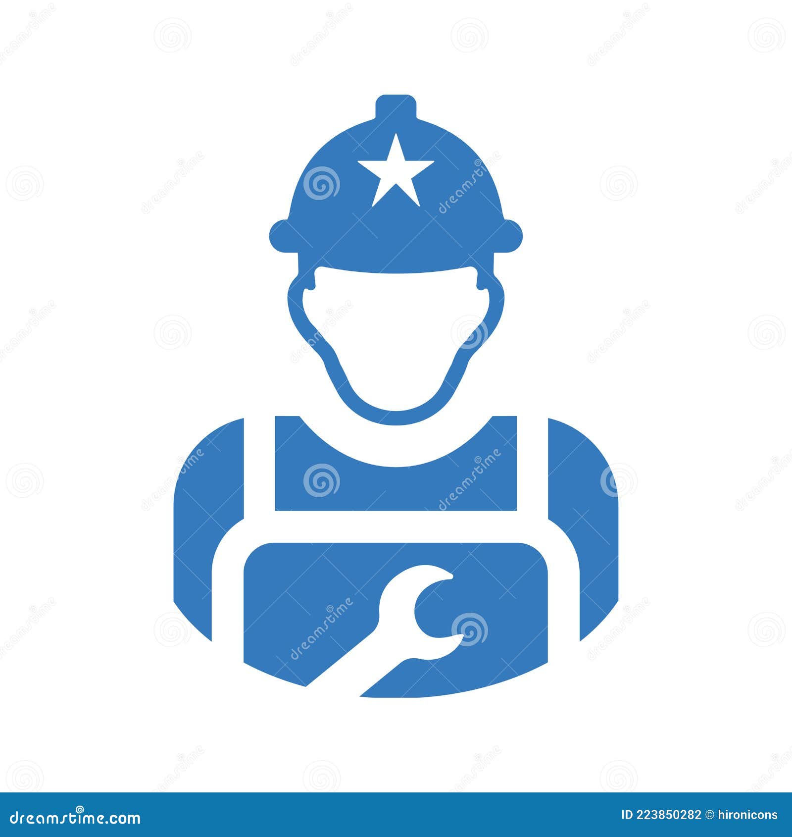 Serviceman, Engineer Icon. Blue Color Design Stock Vector ...