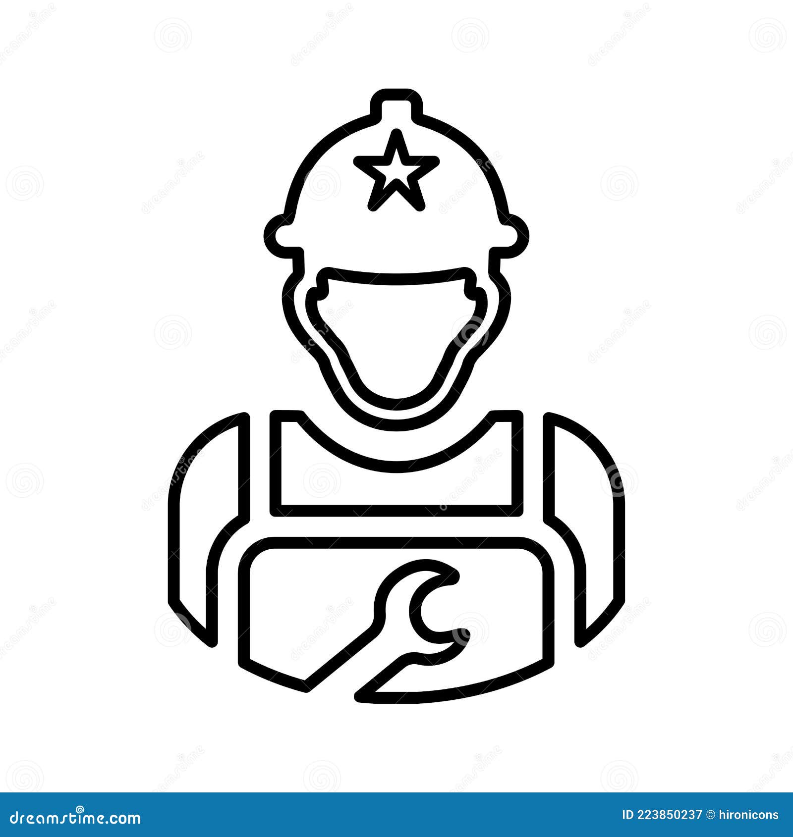 Serviceman, Engineer Outline Icon. Line Art Vector Stock Vector ...