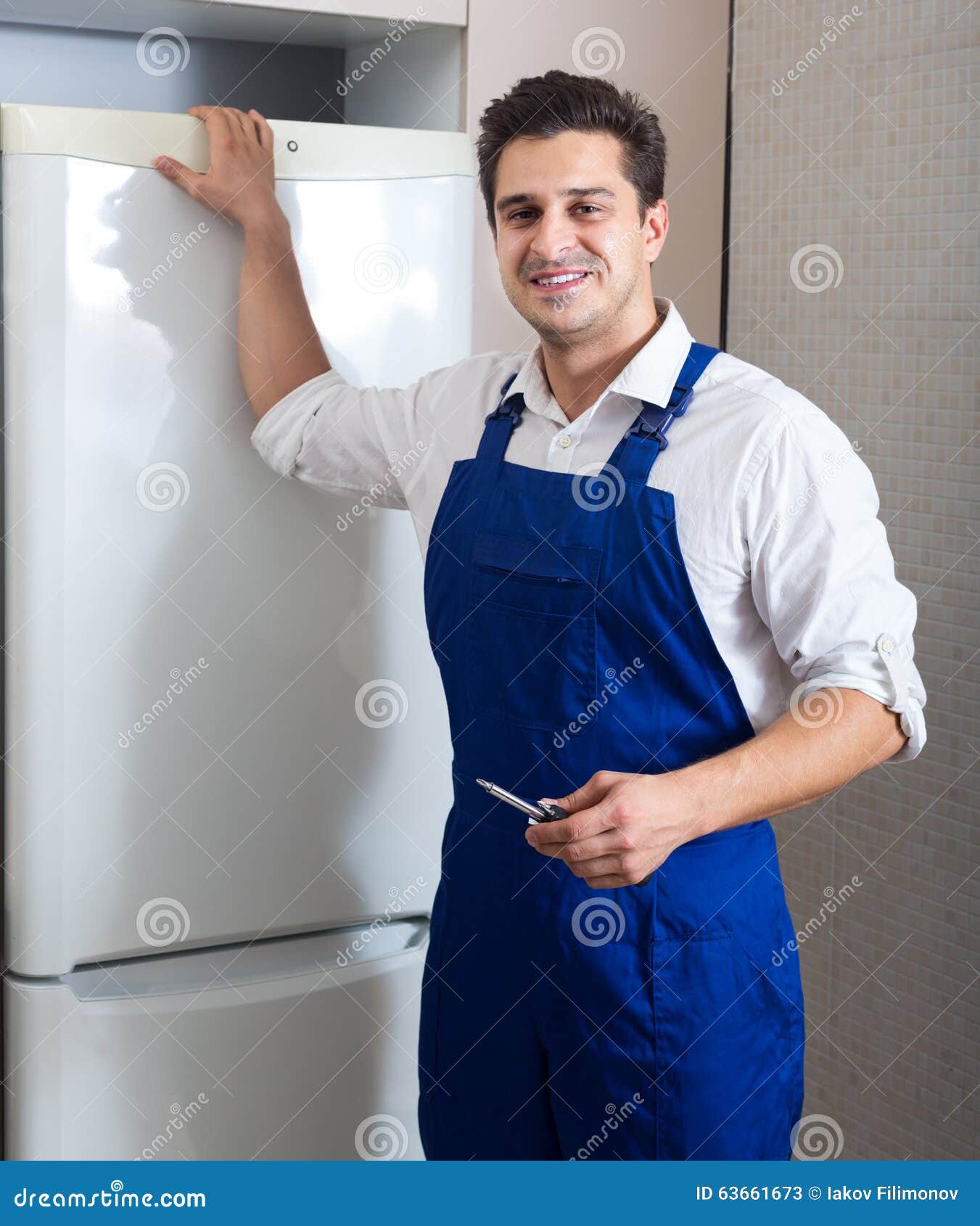 Serviceman Fixing Technical Problems Stock Image - Image of apartment ...