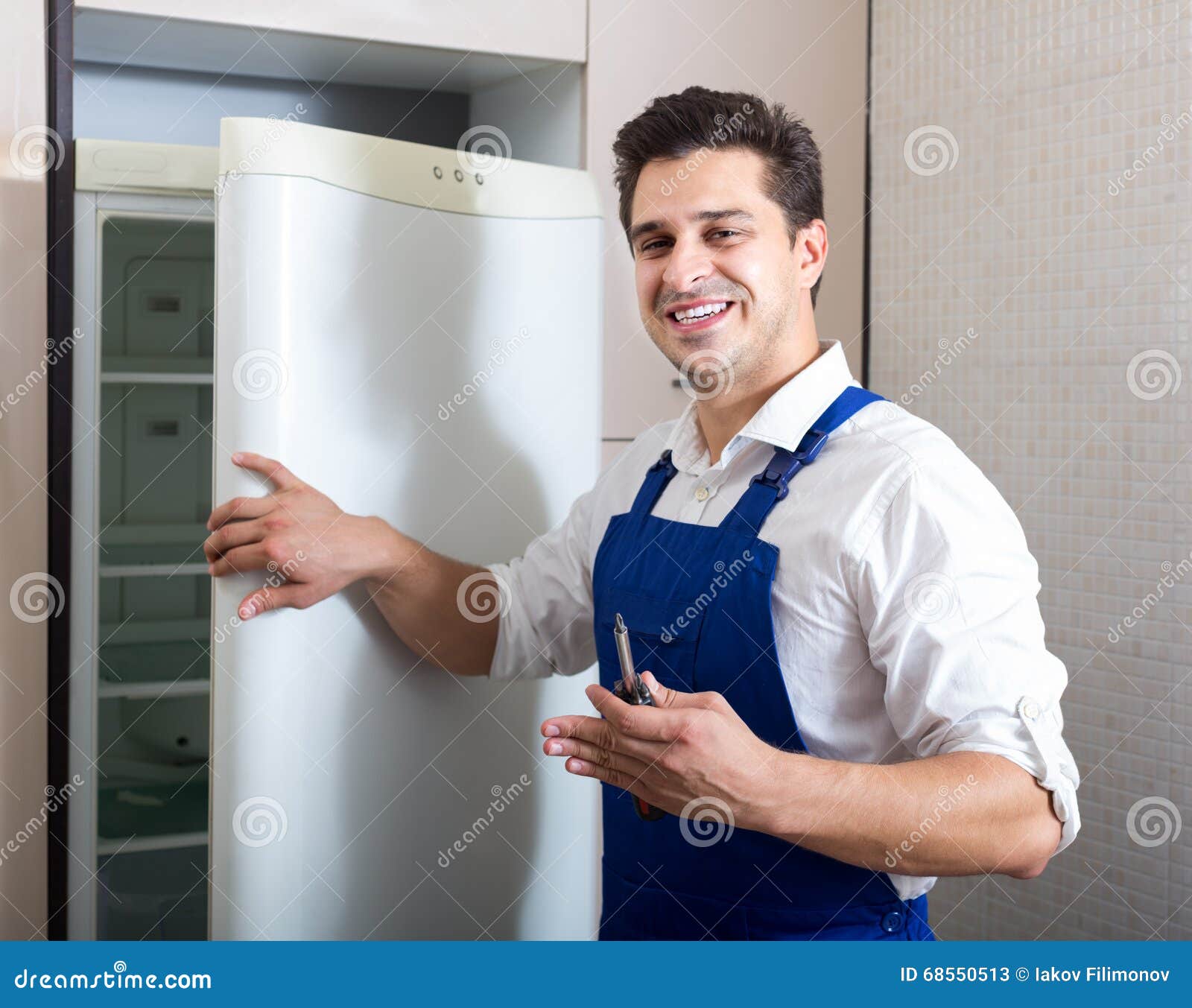 Serviceman Fixing Technical Problems Stock Image - Image of house ...