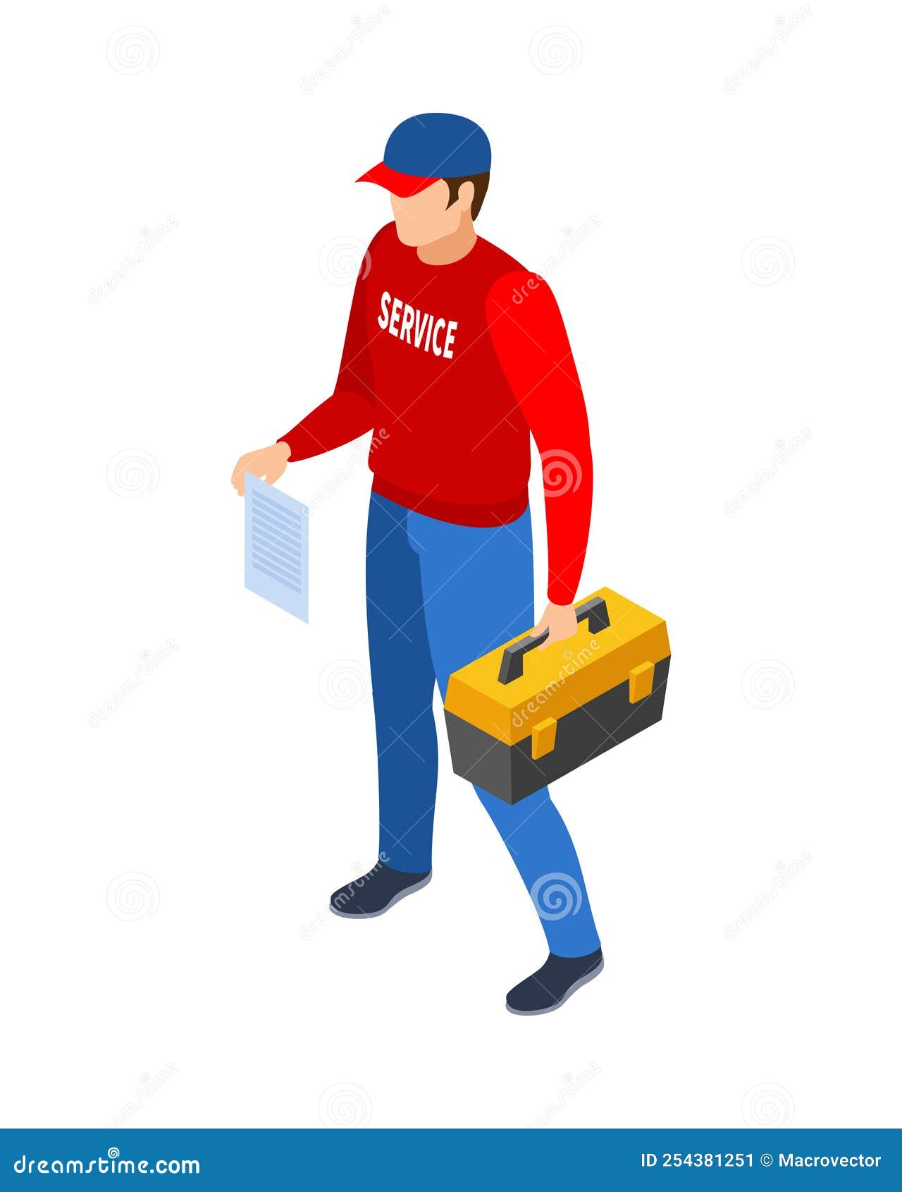 Serviceman Isometric Illustration Stock Vector - Illustration of ...