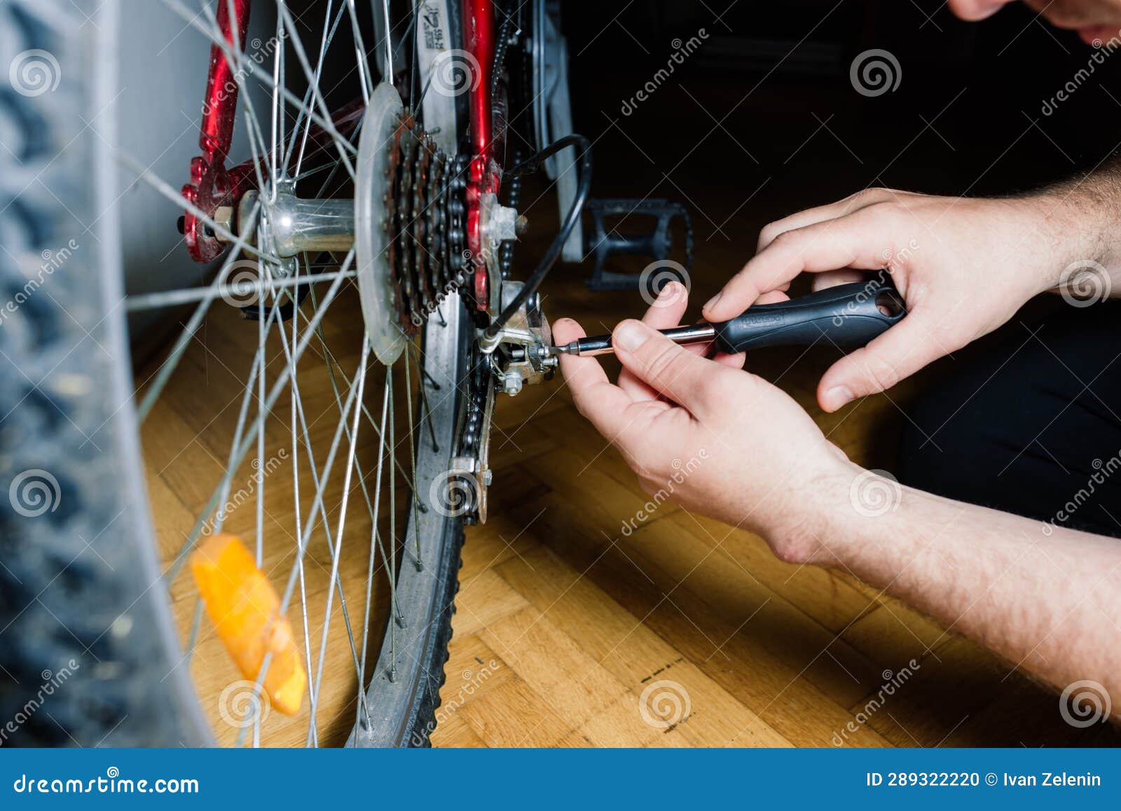 Serviceman Repairing a Bicycle Tire with Tools, Close Up Photo Stock ... Serviceman Repairing a Bicycle Tire with Tools, Close Up Photo Stock ...
