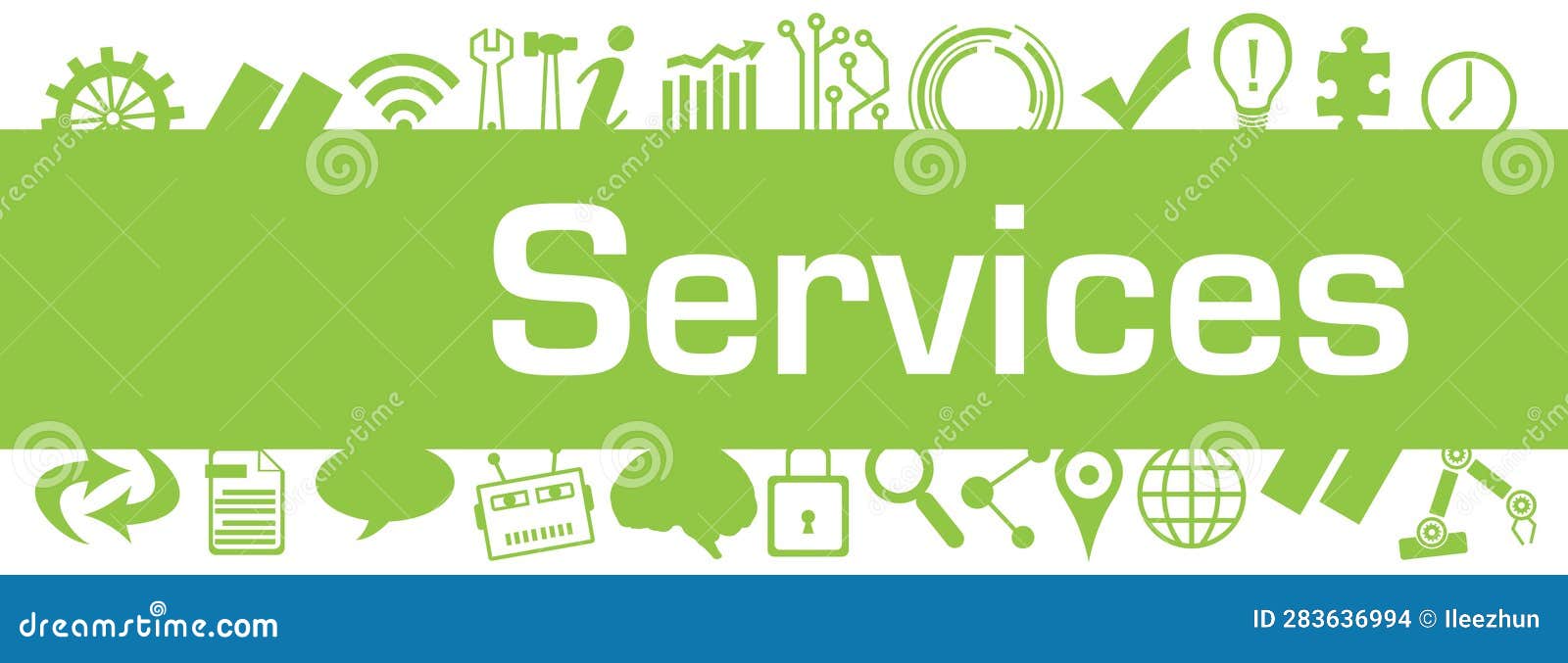 Services Blue Box Technology Symbols Up Down Stock Illustration ...