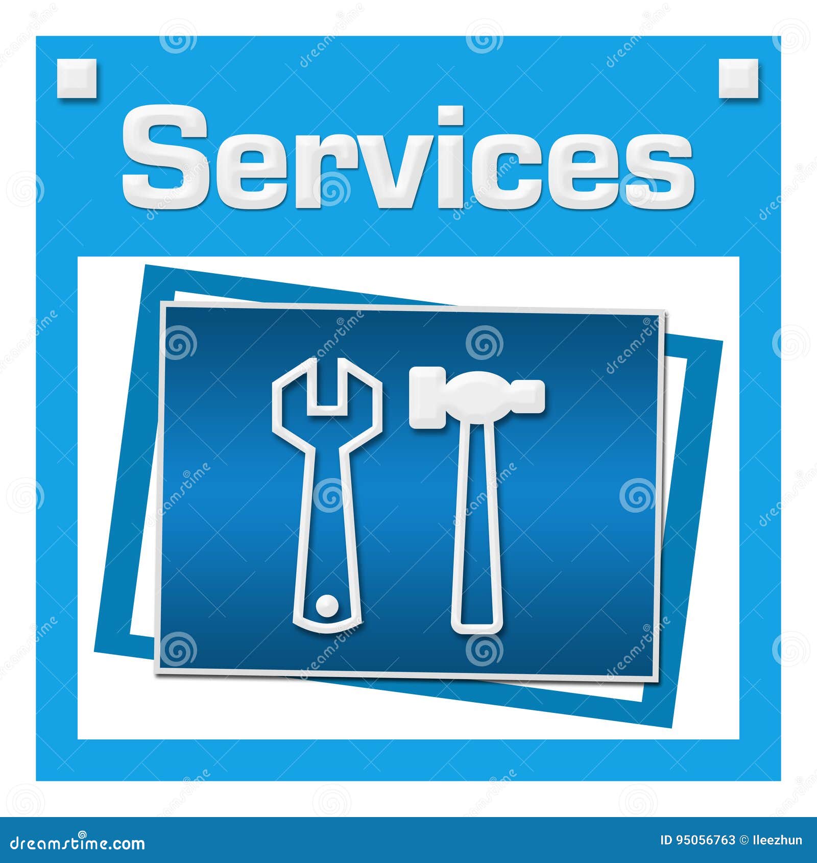 Services Blue Squares Inside Stock Illustration - Illustration of ...