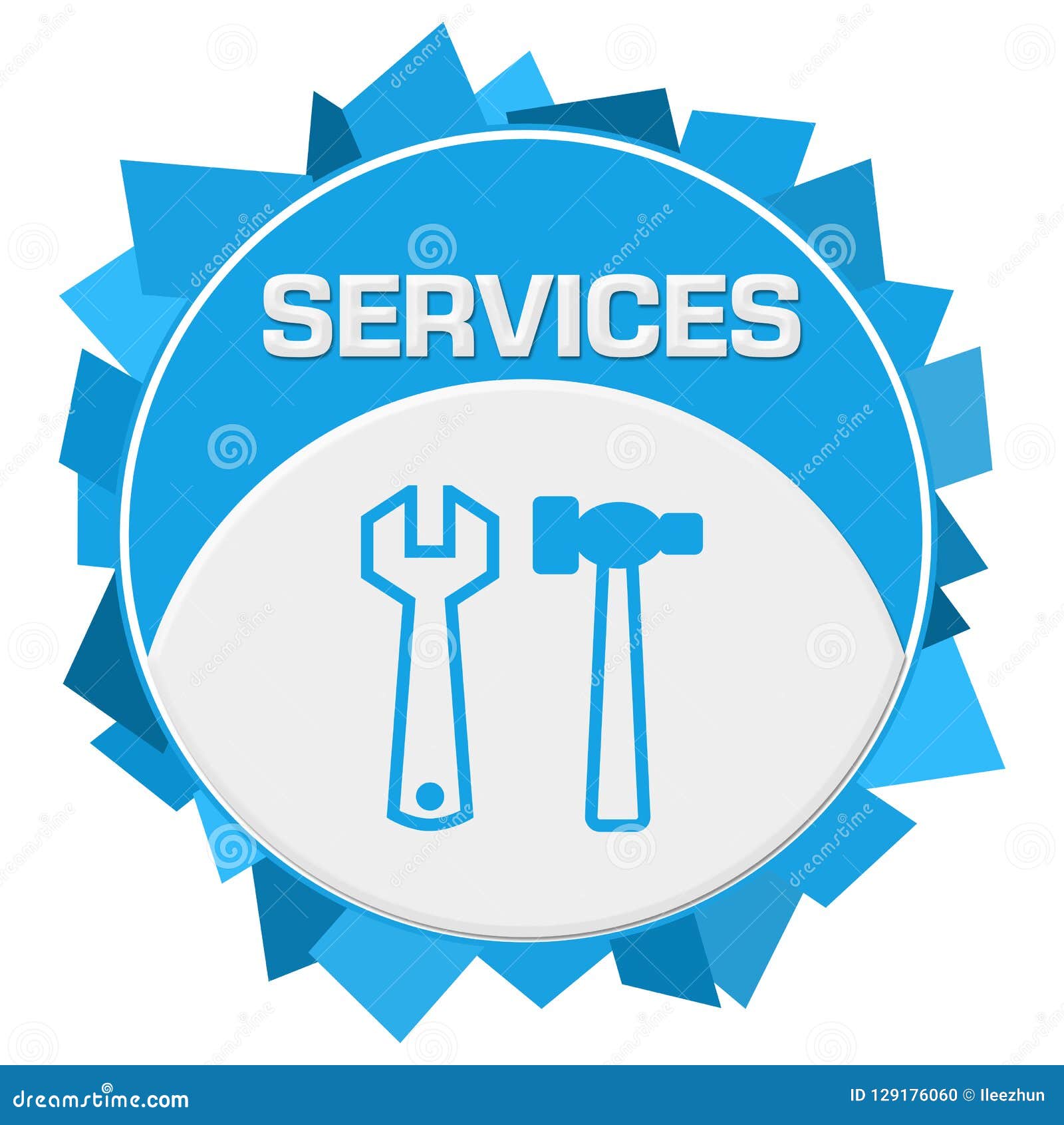 Services Blue Squares Text stock illustration. Illustration of service ...