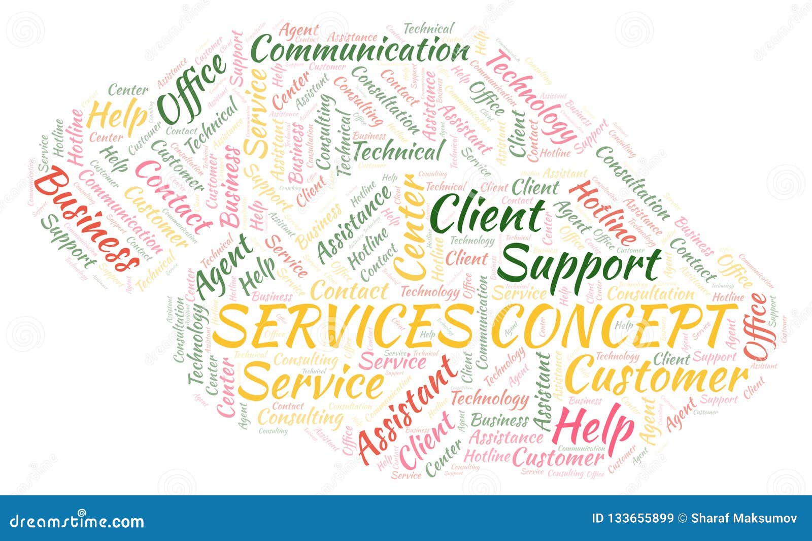 Services Concept Word Cloud Stock Illustration - Illustration of font ...