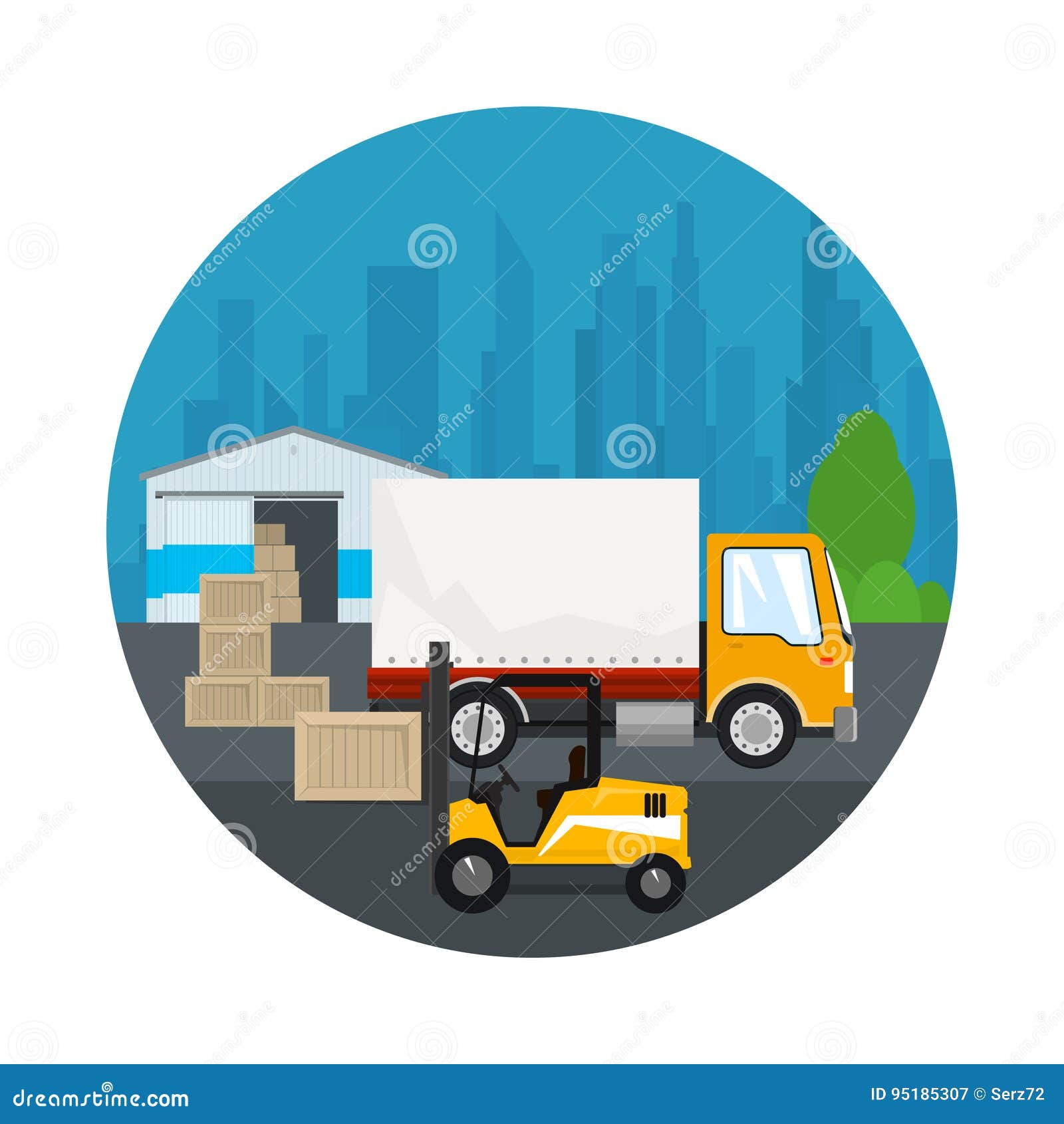 Services D'entrepôt Et De Transport D'icône Illustration de Vecteur ...