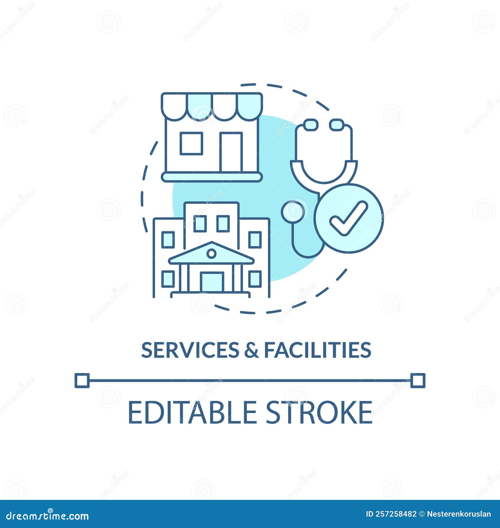 Services and Facilities Turquoise Concept Icon Stock Vector - Illustration of important, country ...
