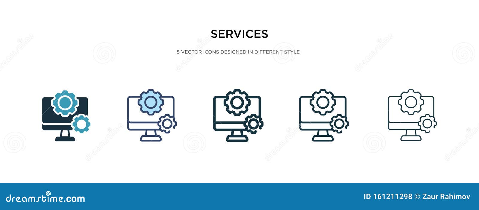 Services Icon in Different Style Vector Illustration. Two Colored and ...