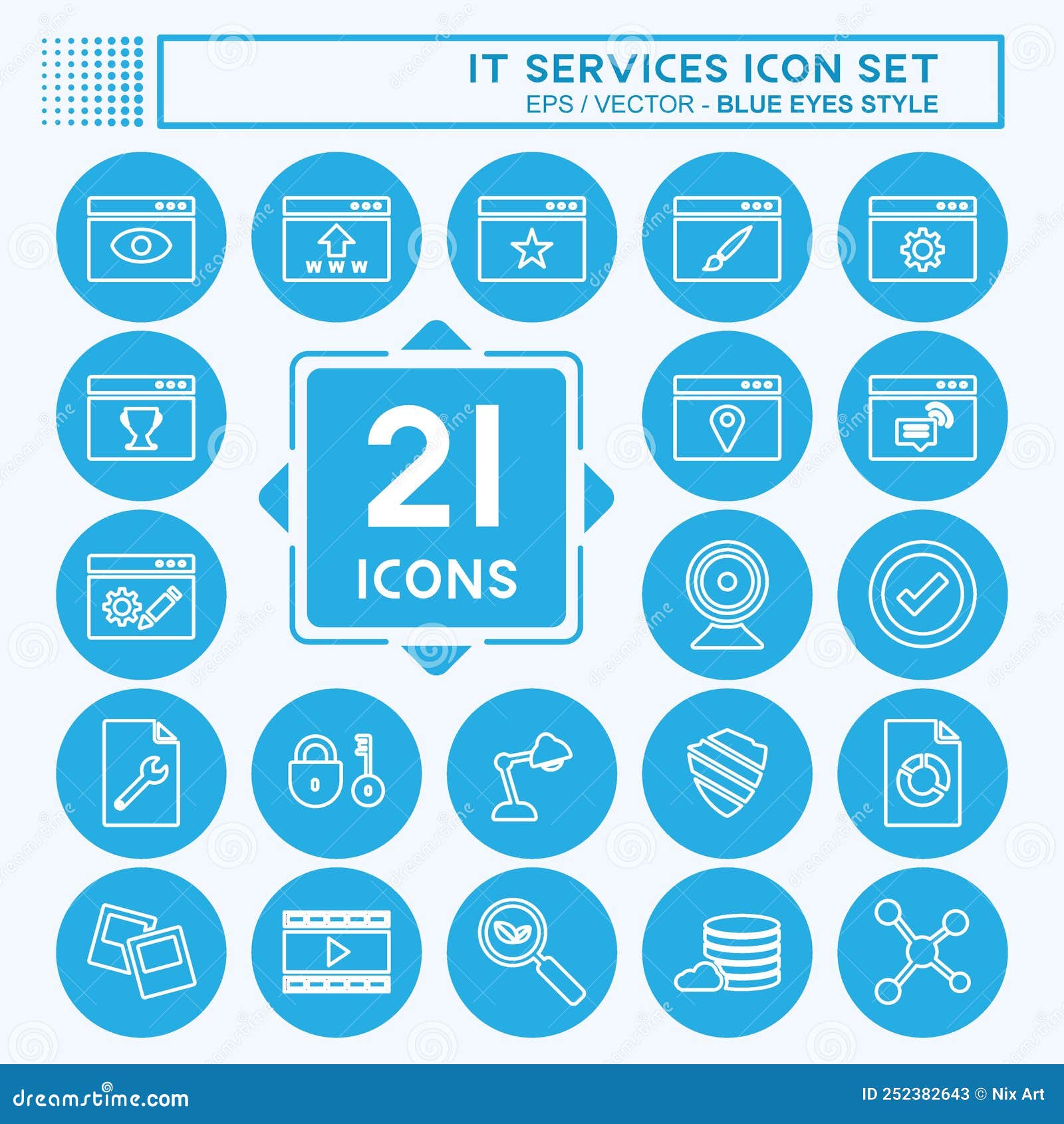 It Services Icon Set. Suitable for it Services Symbol. Blue Eyes Style ...