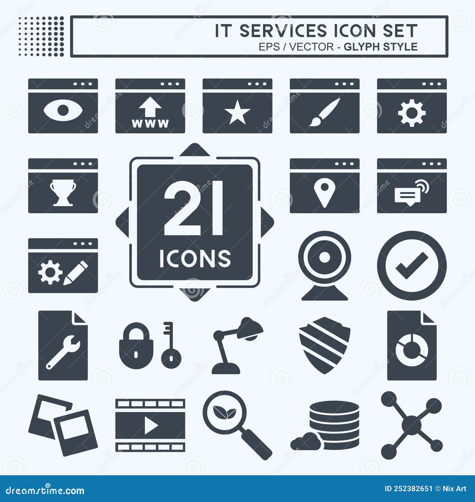 It Services Icon Set. Suitable for it Services Symbol. Glyph Style ...