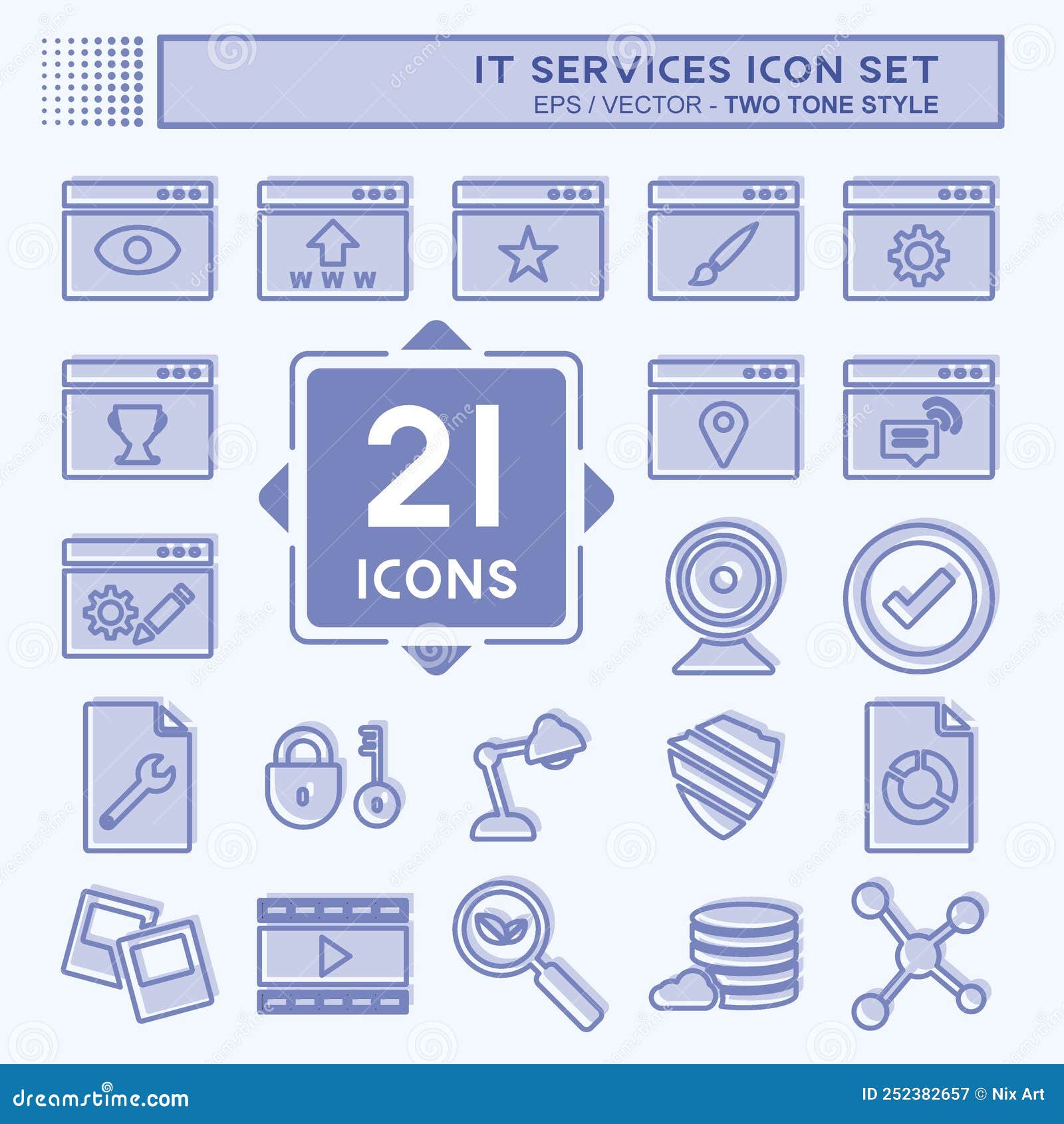 It Services Icon Set. Suitable for it Services Symbol. Two Tone Style ...