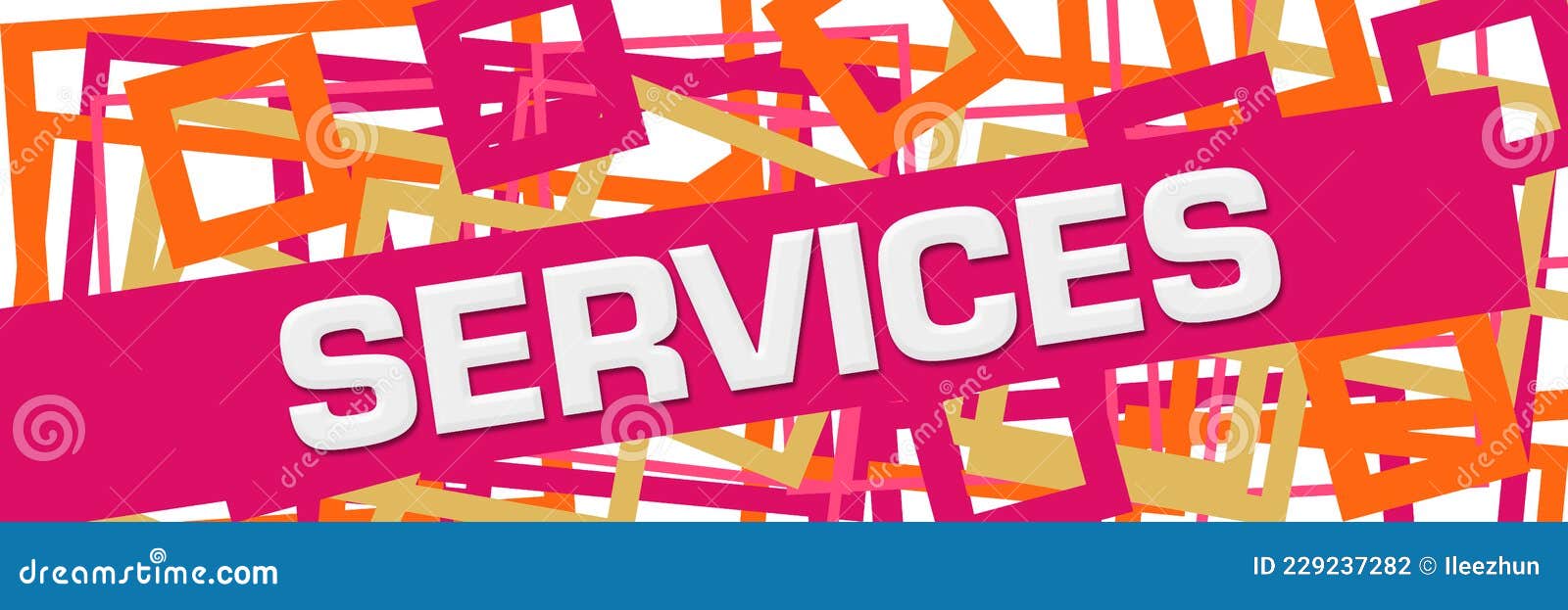 Services Pink Orange Random Borders Horizontal Stock Illustration ...