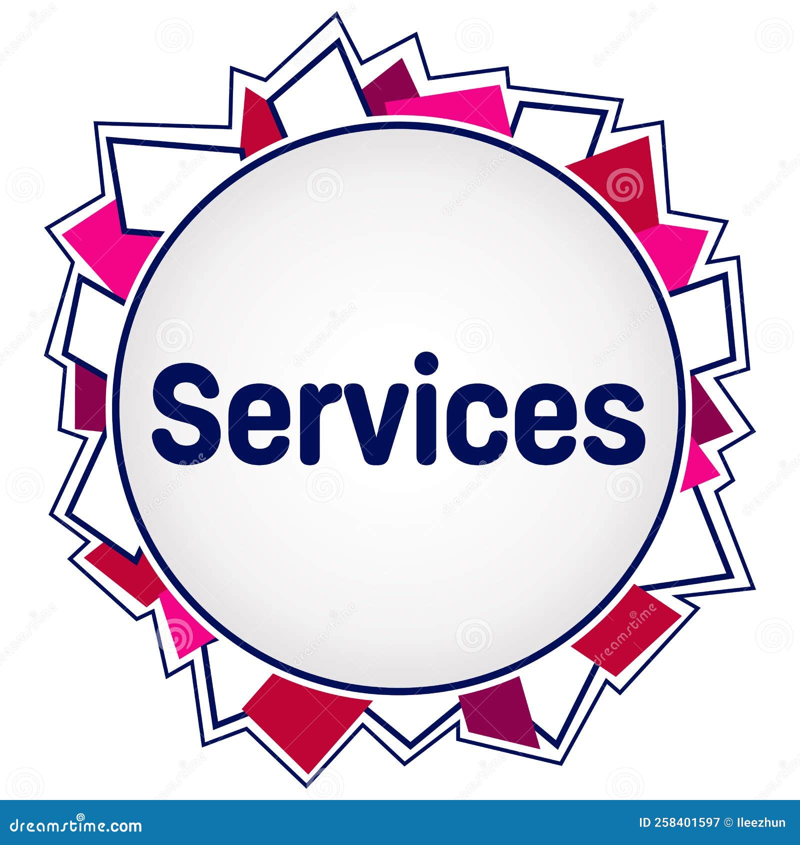 Services Pink Purple Blue Random Shapes Circular Text Stock ...