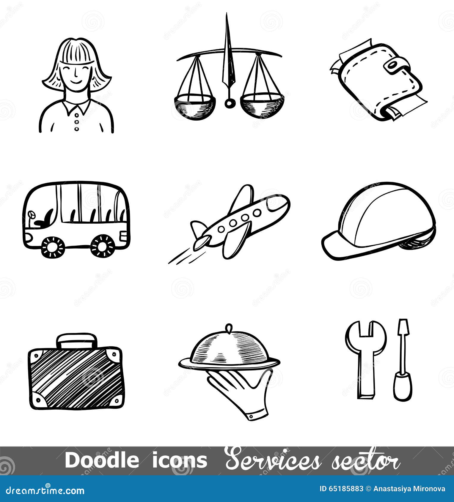Services sector icons stock vector. Illustration of isolated - 65185883