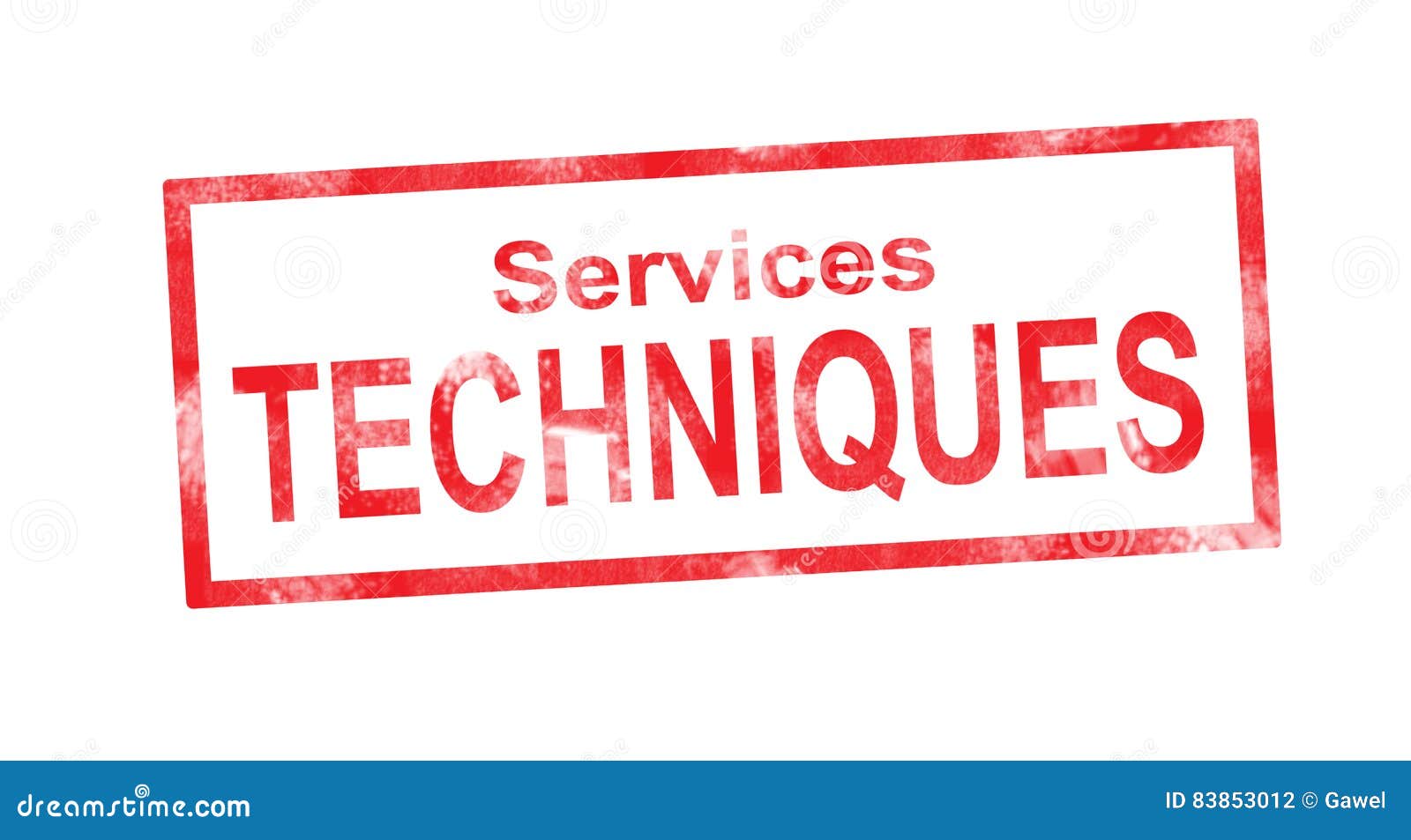 SERVICES TECHNIQUES Red Rectangular Stamp Stock Illustration ...