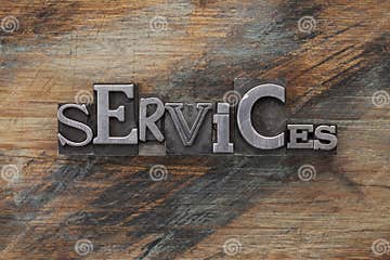 Services Word in Metal Type Blocks Stock Image - Image of grunge, text ...