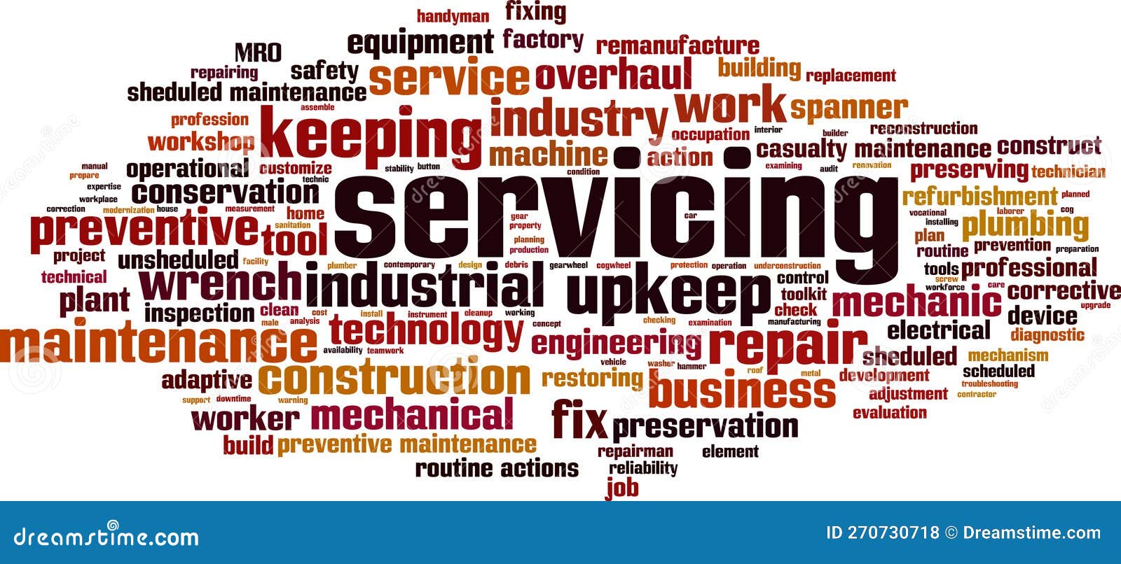 Servicing word cloud stock vector. Illustration of overhaul - 270730718