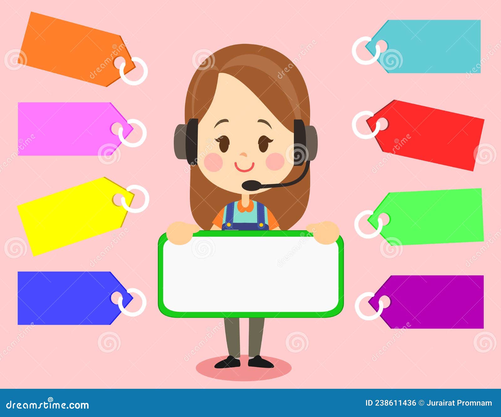 Servicio Al Cliente En Vector De Fondo Blanco. Ilustración del Vector ...