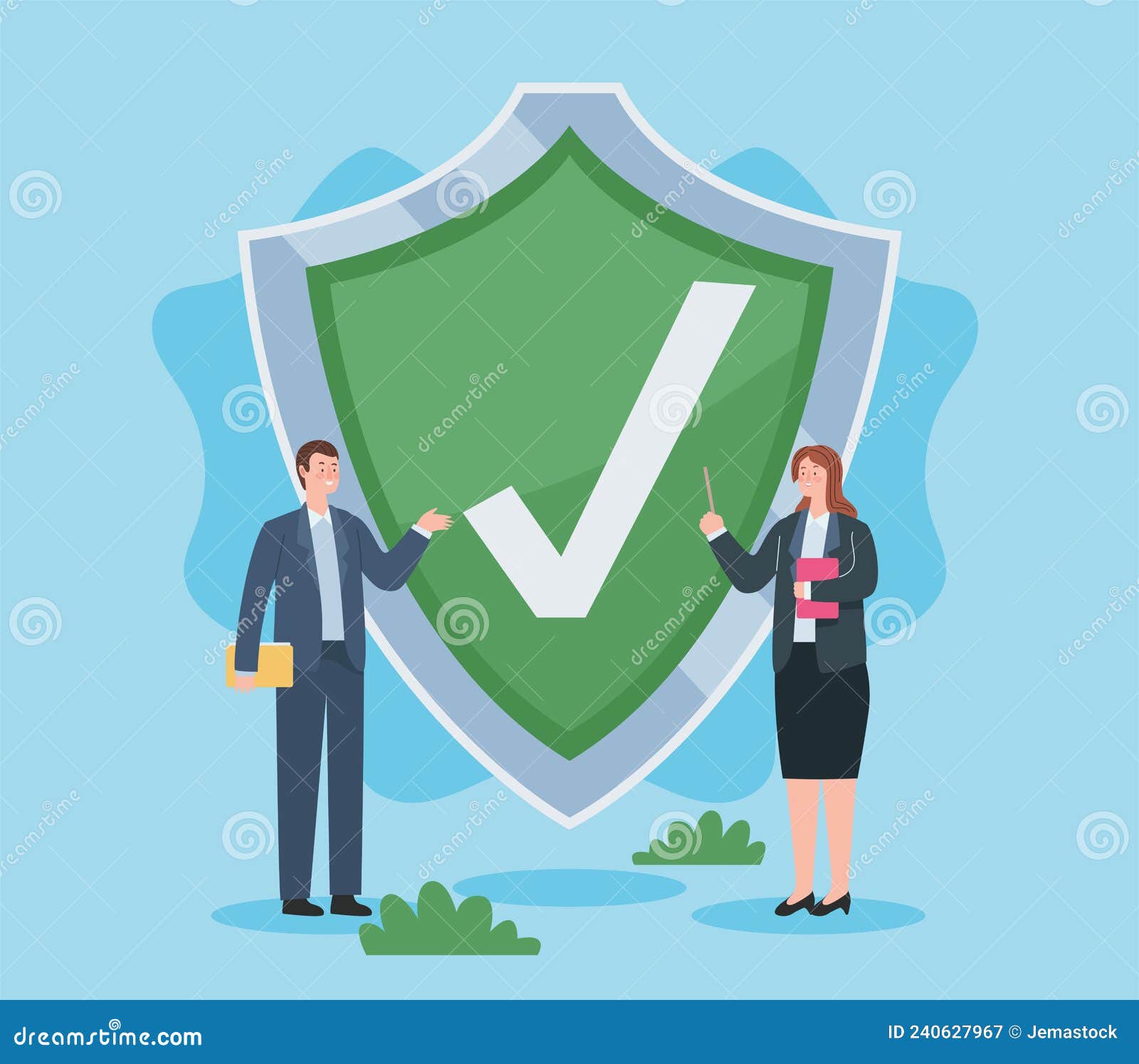 Servicio De Seguros Con Agentes Ilustración del Vector - Ilustración de ...