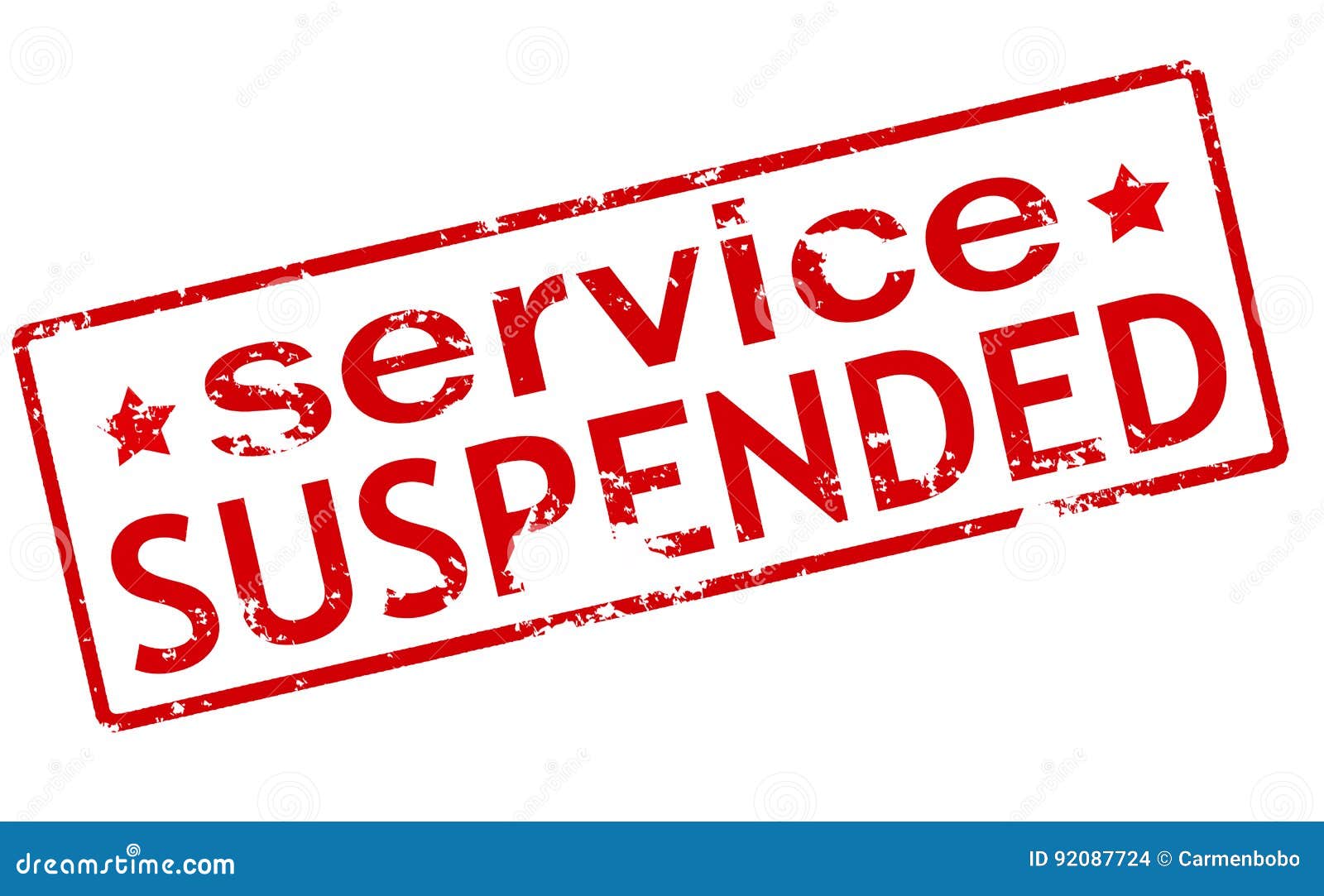 SERVICIO SUSPENDIDO stock de ilustración. Ilustración de sello - 92087724
