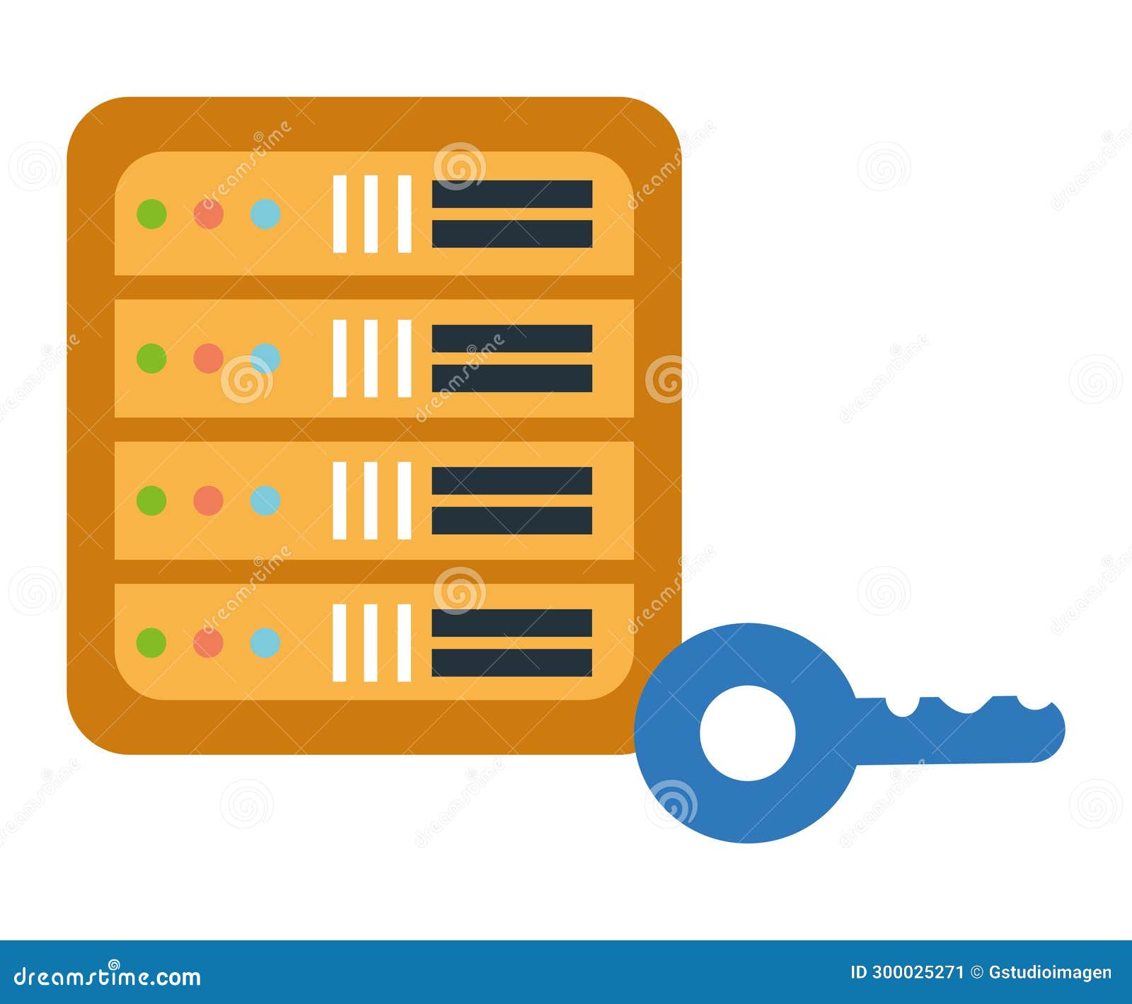 Servidor De Base De Datos Y Clave Ilustración del Vector - Ilustración ...