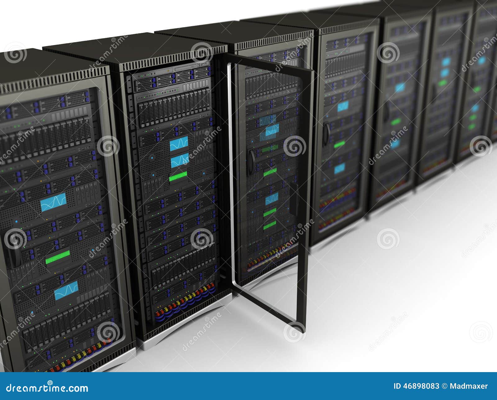 Servidores de rede ilustração stock. Ilustração de pilha - 46898083