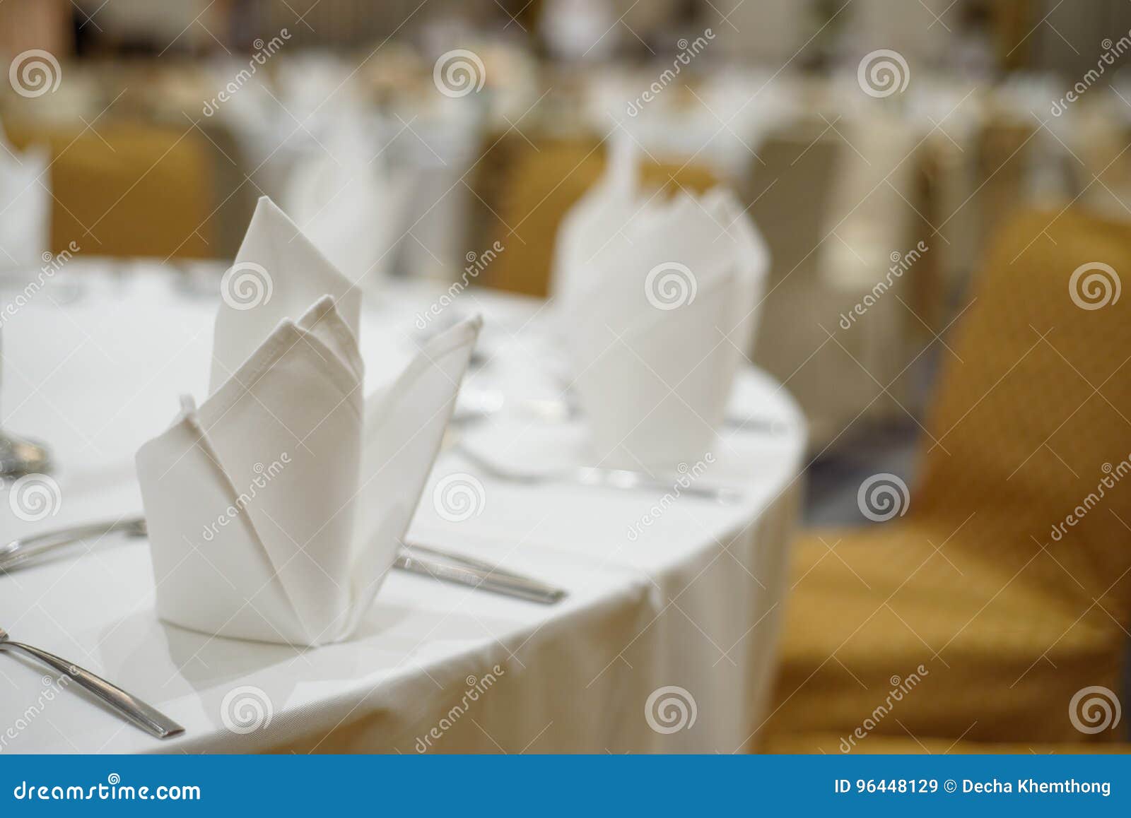 Serviette on dinner stock image. Image of business, interior - 96448129