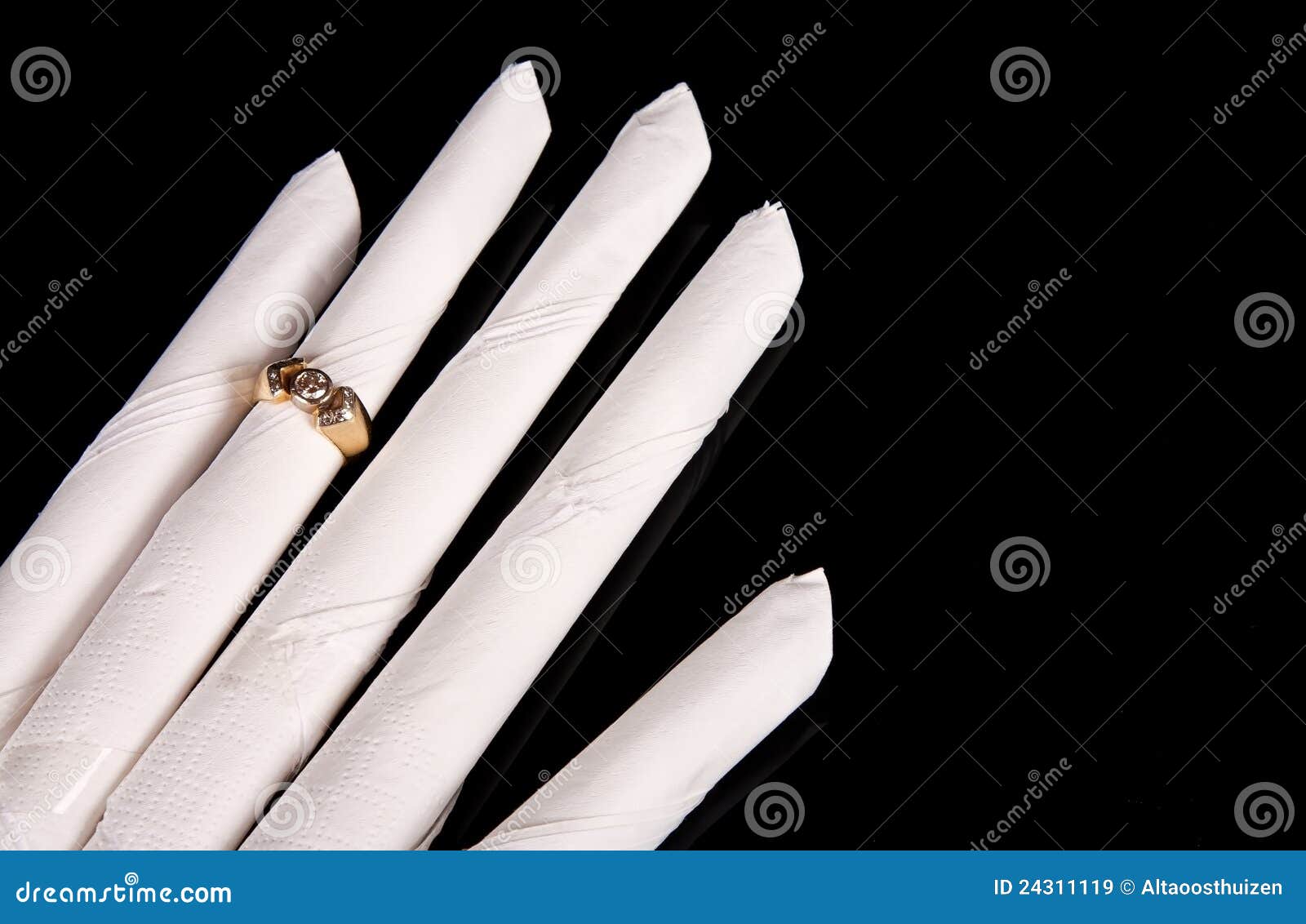 Serviette Hand with Wedding Ring Stock Image - Image of finger, concept ...