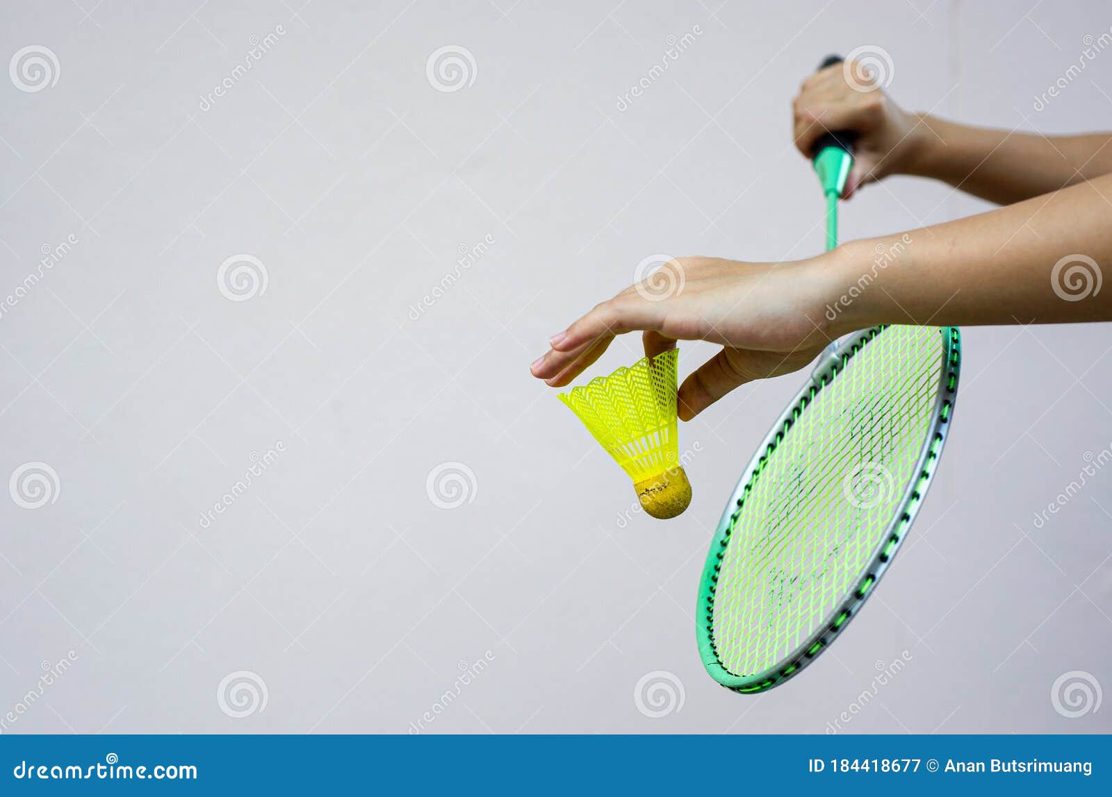 Serving badminton stock image. Image of fitness, action - 184418677