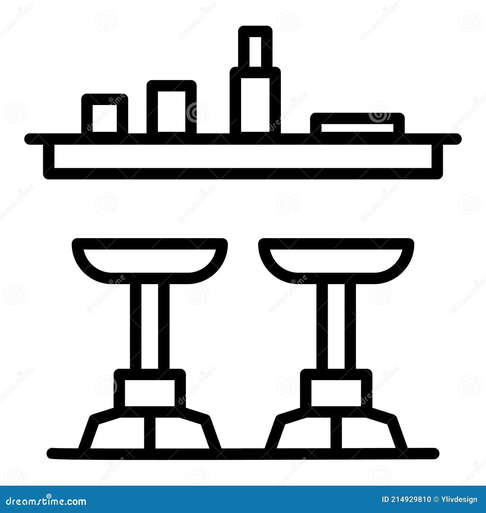 Serving Bar Counter Icon, Outline Style Stock Vector - Illustration of ...