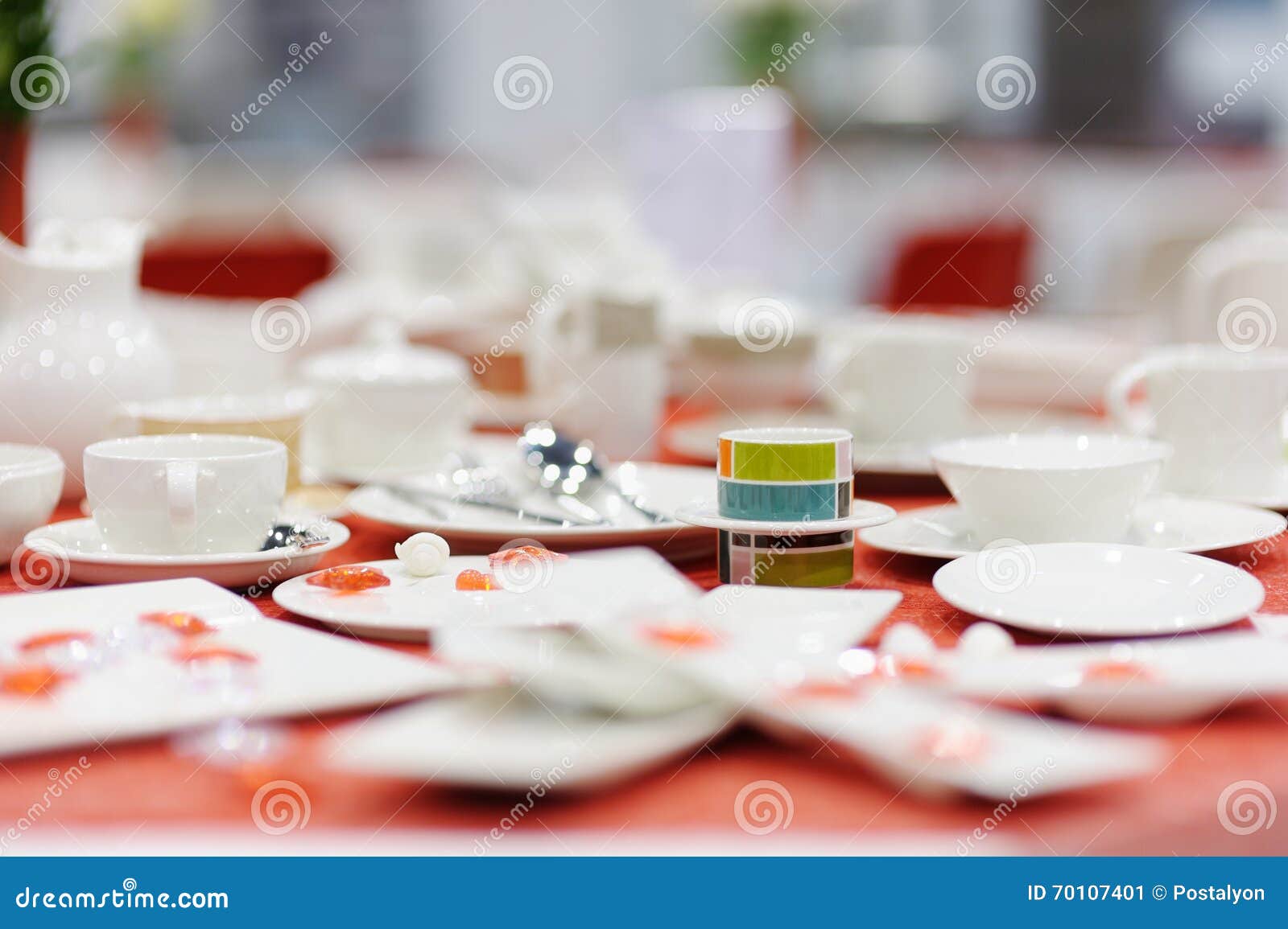 Serving Beautiful Dishes on the Table. Stock Image - Image of color ...