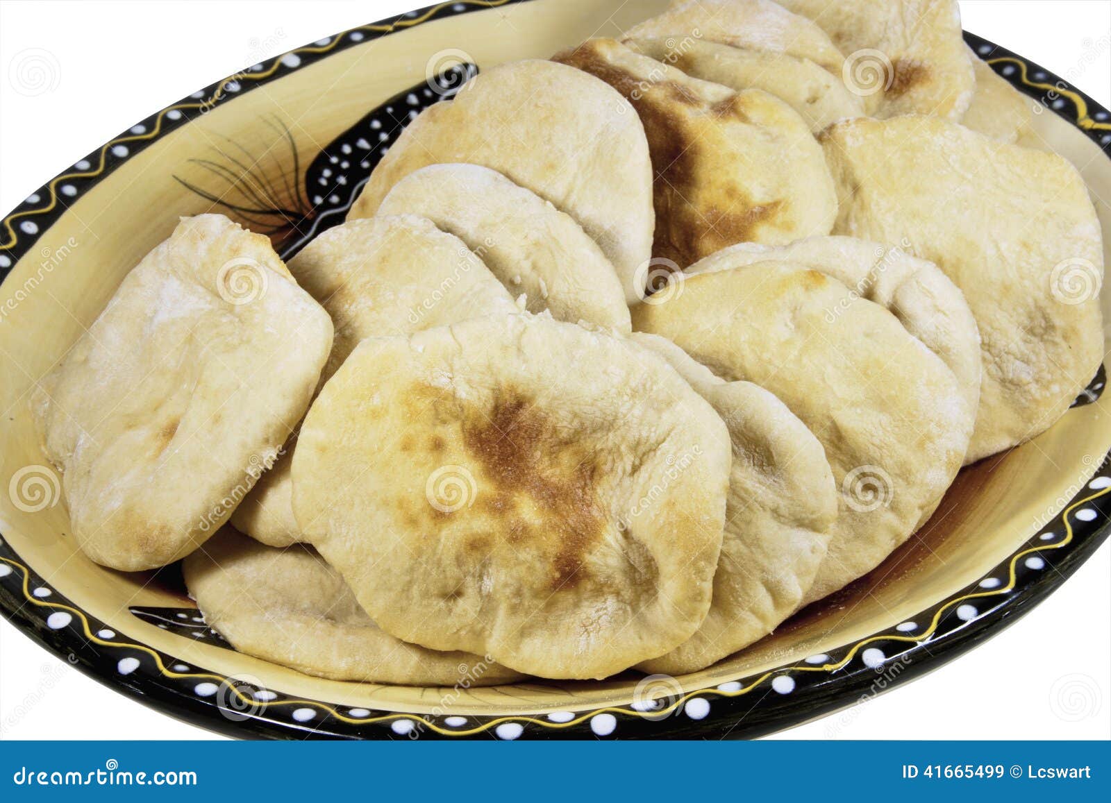 Serving Bowl Filled with Freshly Baked Pitta Bread Stock Image - Image ...