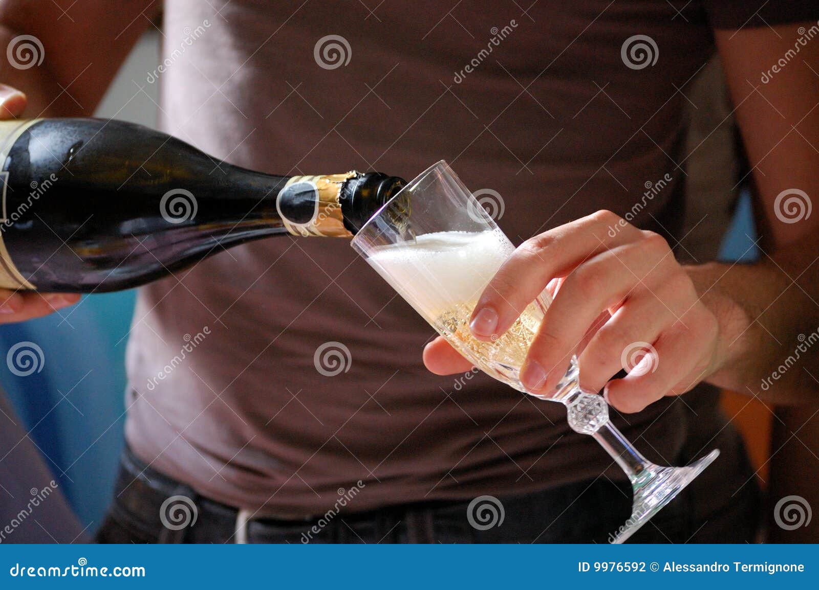 Serving champagne stock photo. Image of happy, drinking - 9976592
