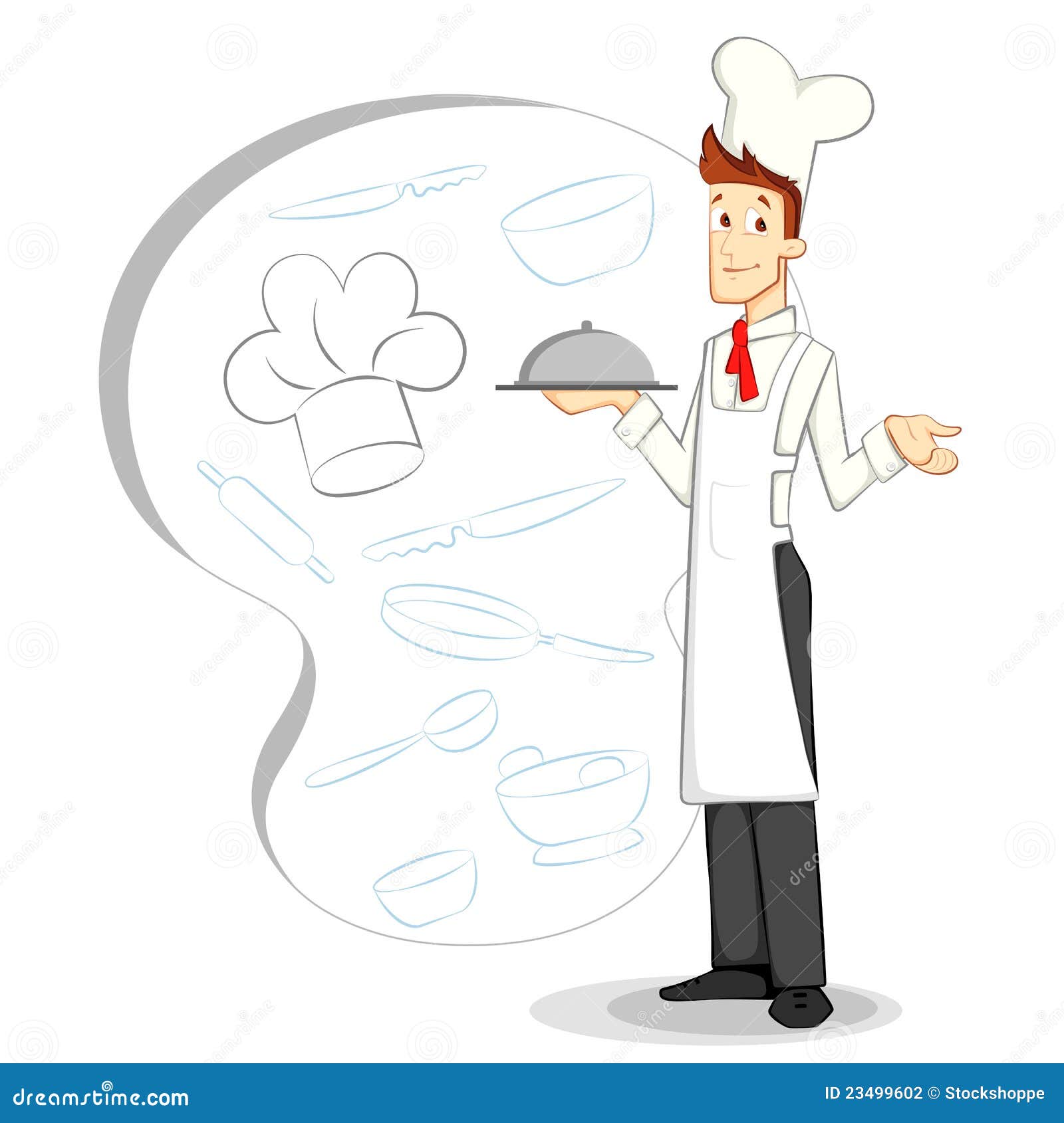 Serving Chef stock vector. Illustration of chef, menu - 23499602