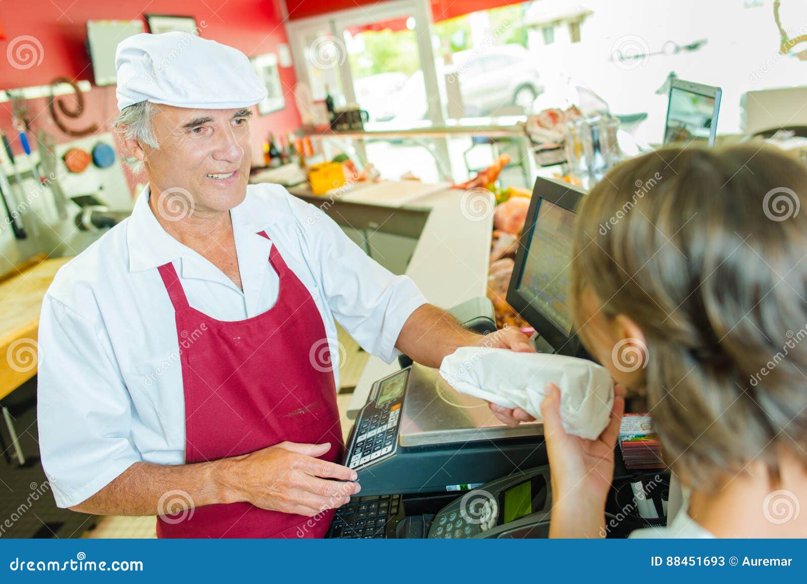 Serving customer in deli stock image. Image of service - 88451693