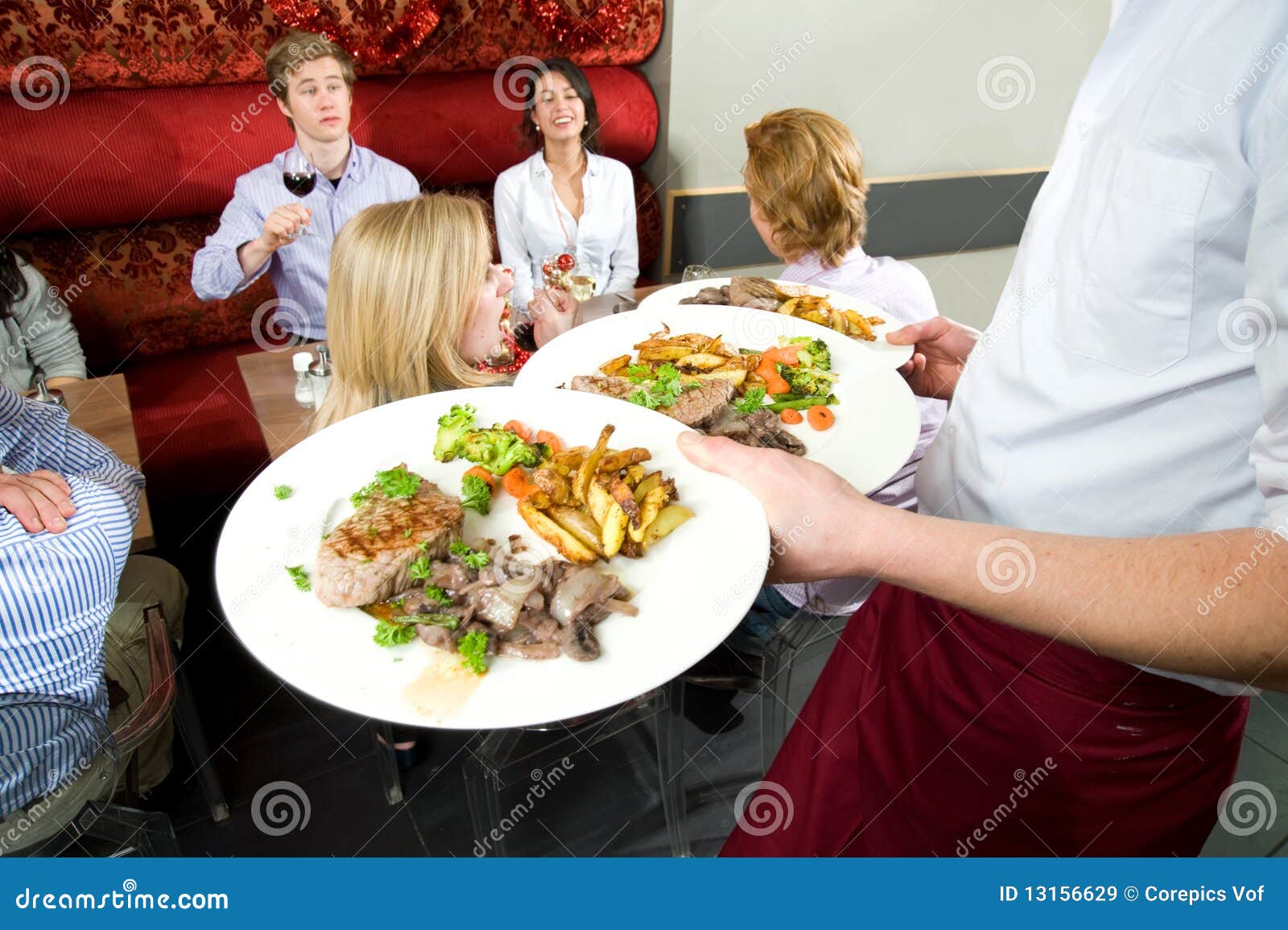 Serving customers stock image. Image of sole, steak, cozy - 13156629