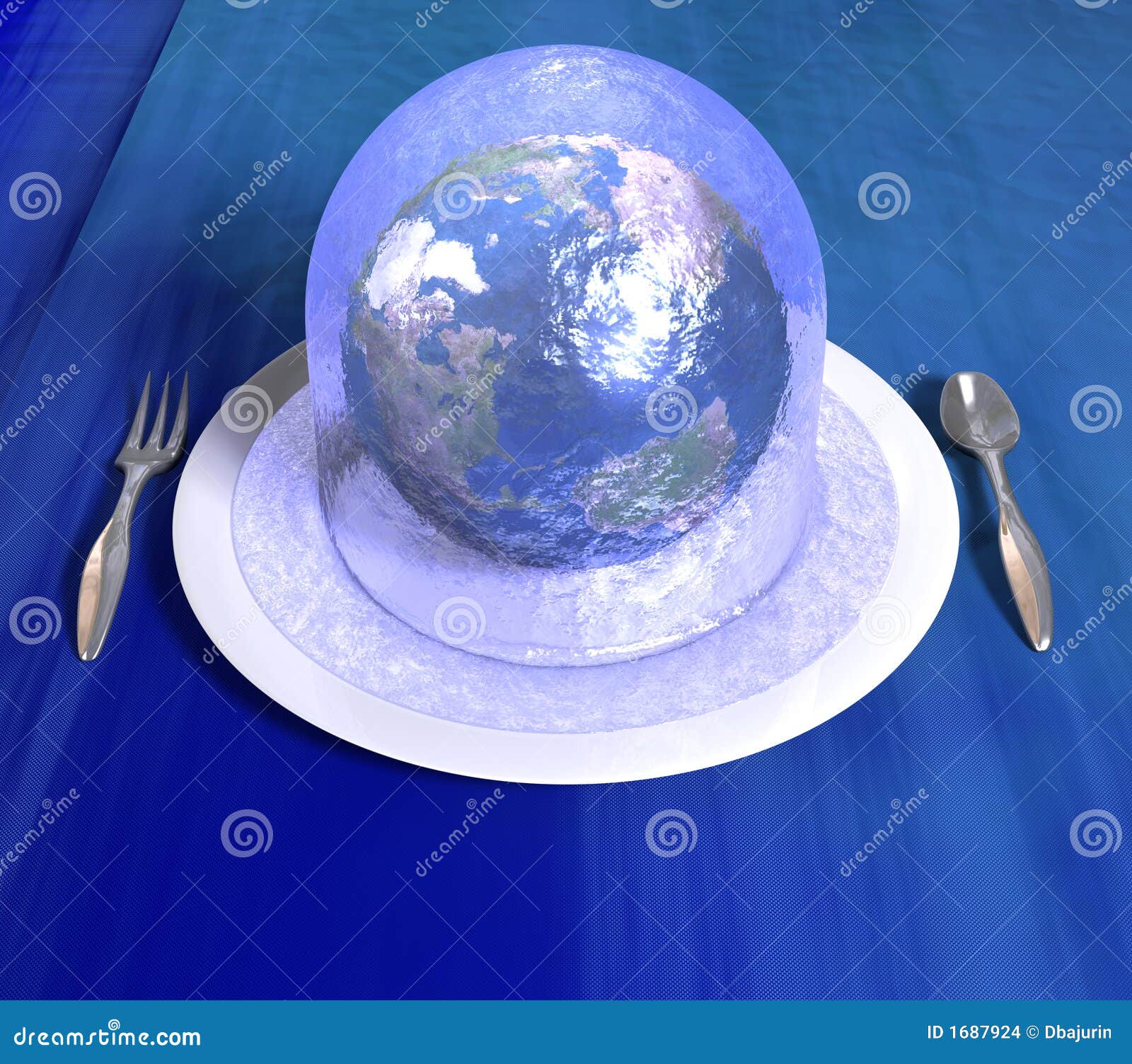 Serving the Earth in a Jelly Stock Illustration - Illustration of ...