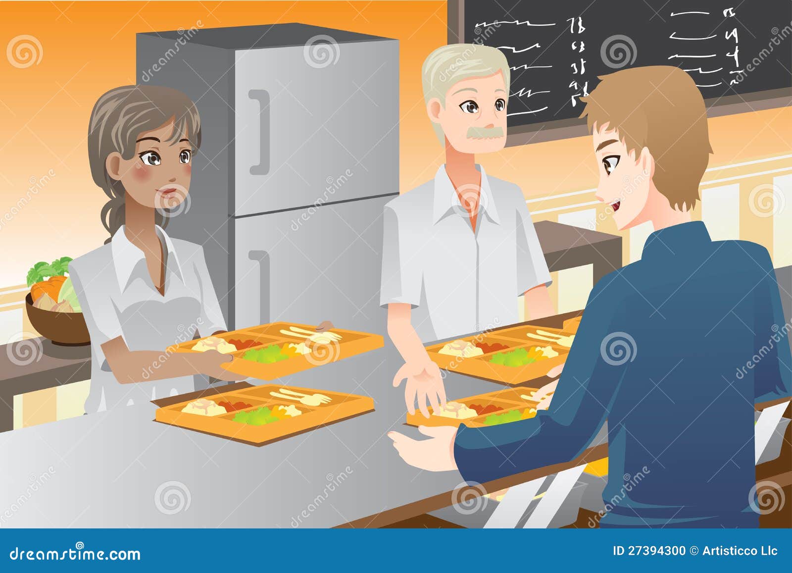 Serving food stock vector. Illustration of female, occupation - 27394300