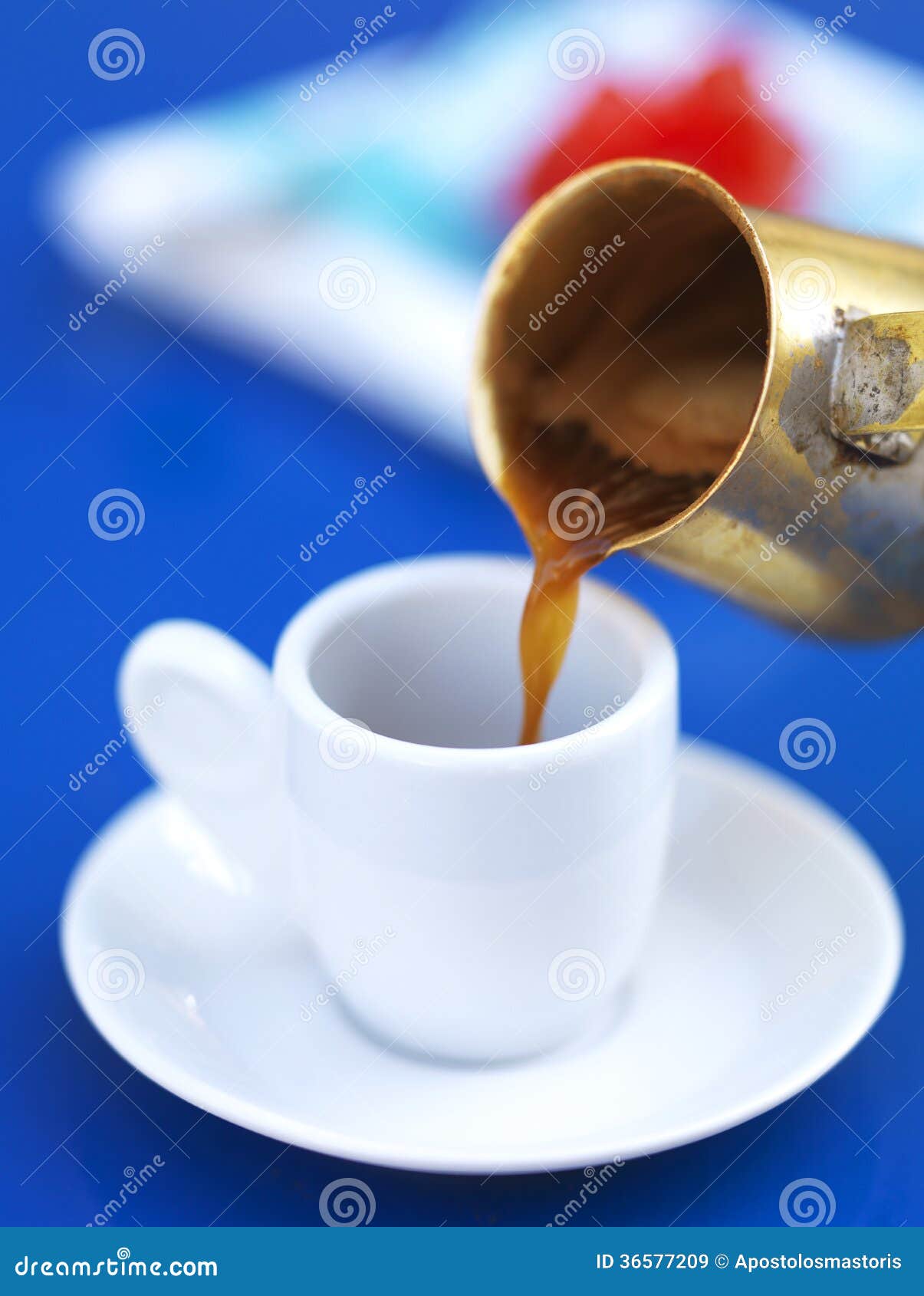 Greek Coffee In Briki With Two Cups Stock Image | CartoonDealer.com ...