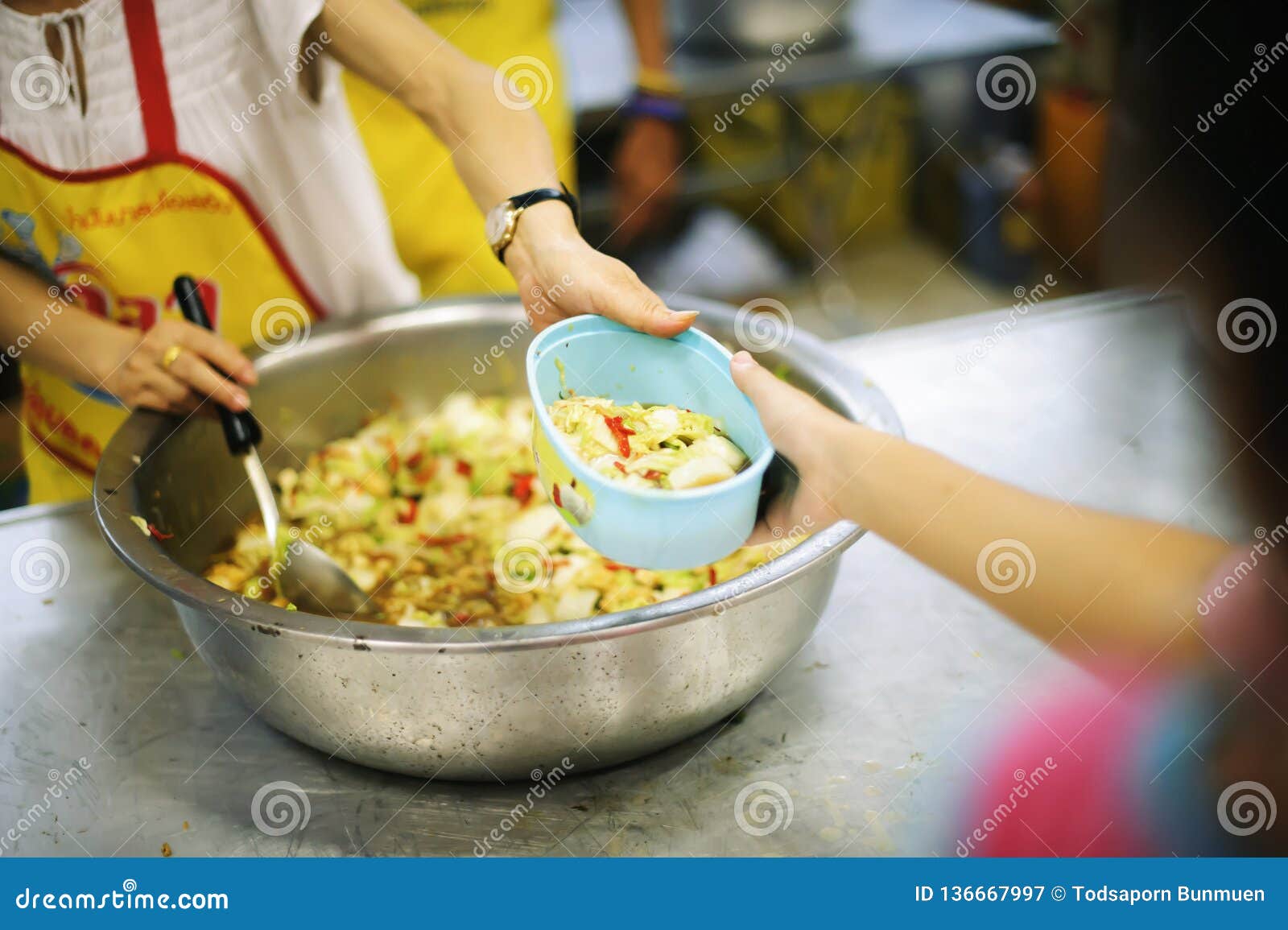 Serving the Homeless Hungry and Poor Stock Image - Image of person ...